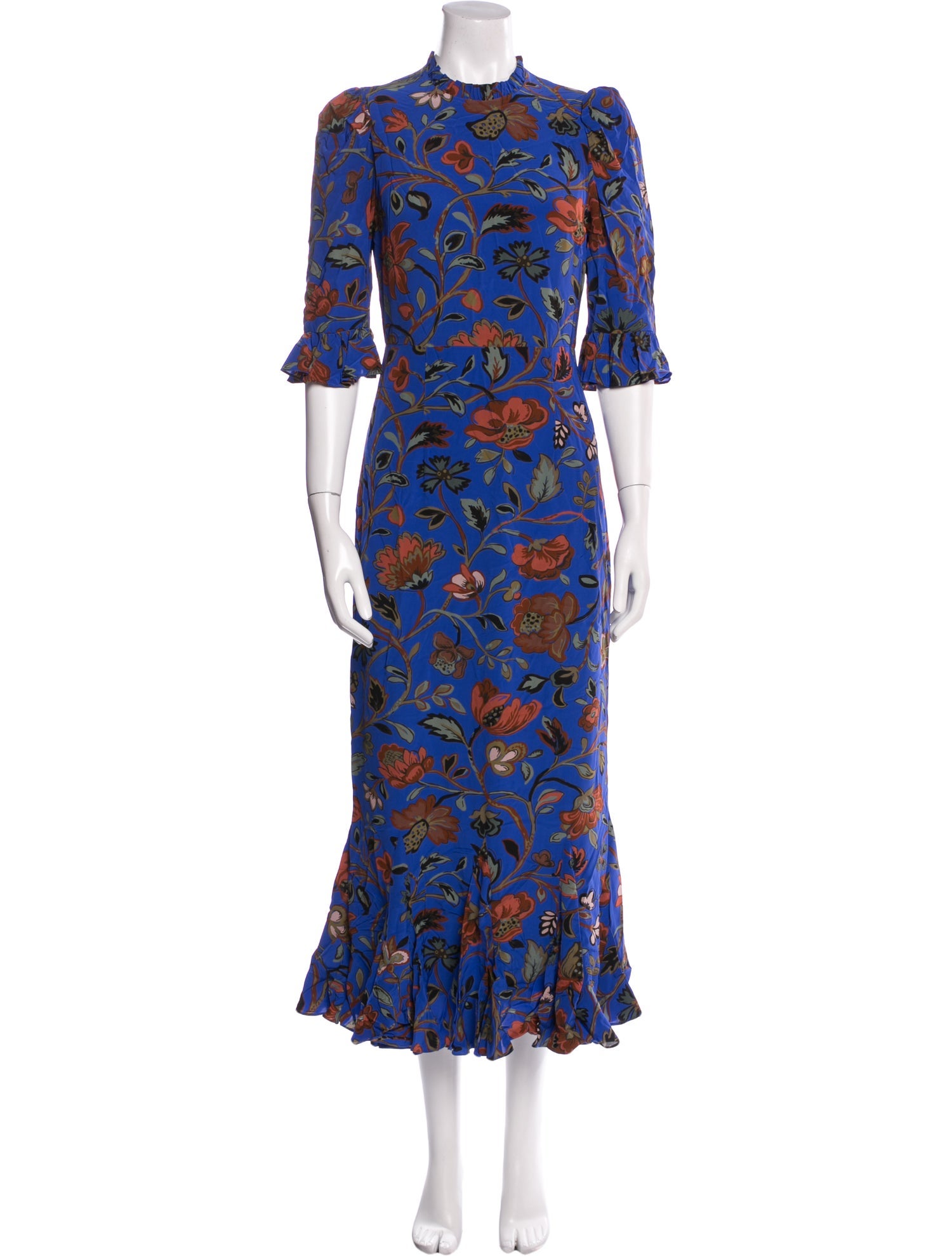 RHODE Floral Print Long Dress - Blue Dresses, Clothing - WRHOS39837 ...