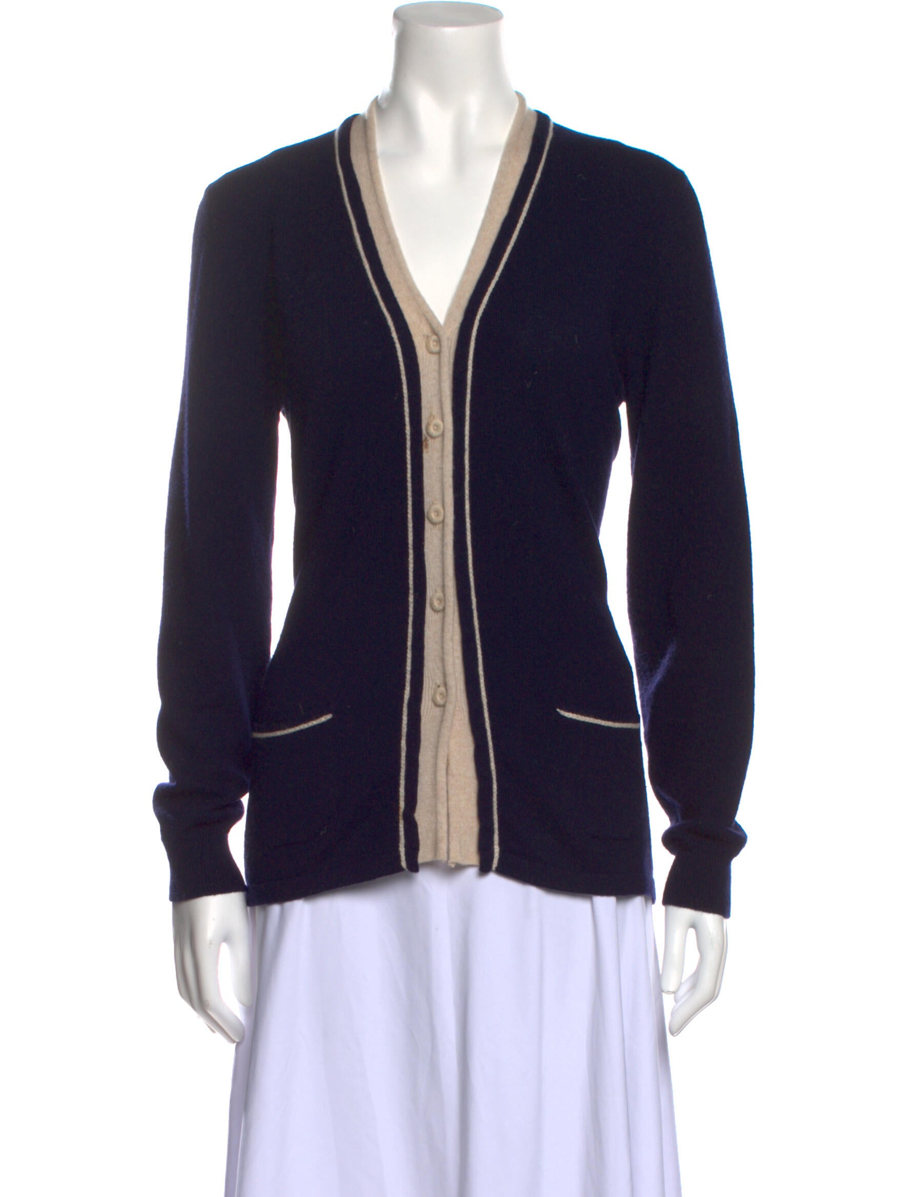 Richard Grand Cashmere V-Neck Sweater - Blue Knitwear, Clothing ...