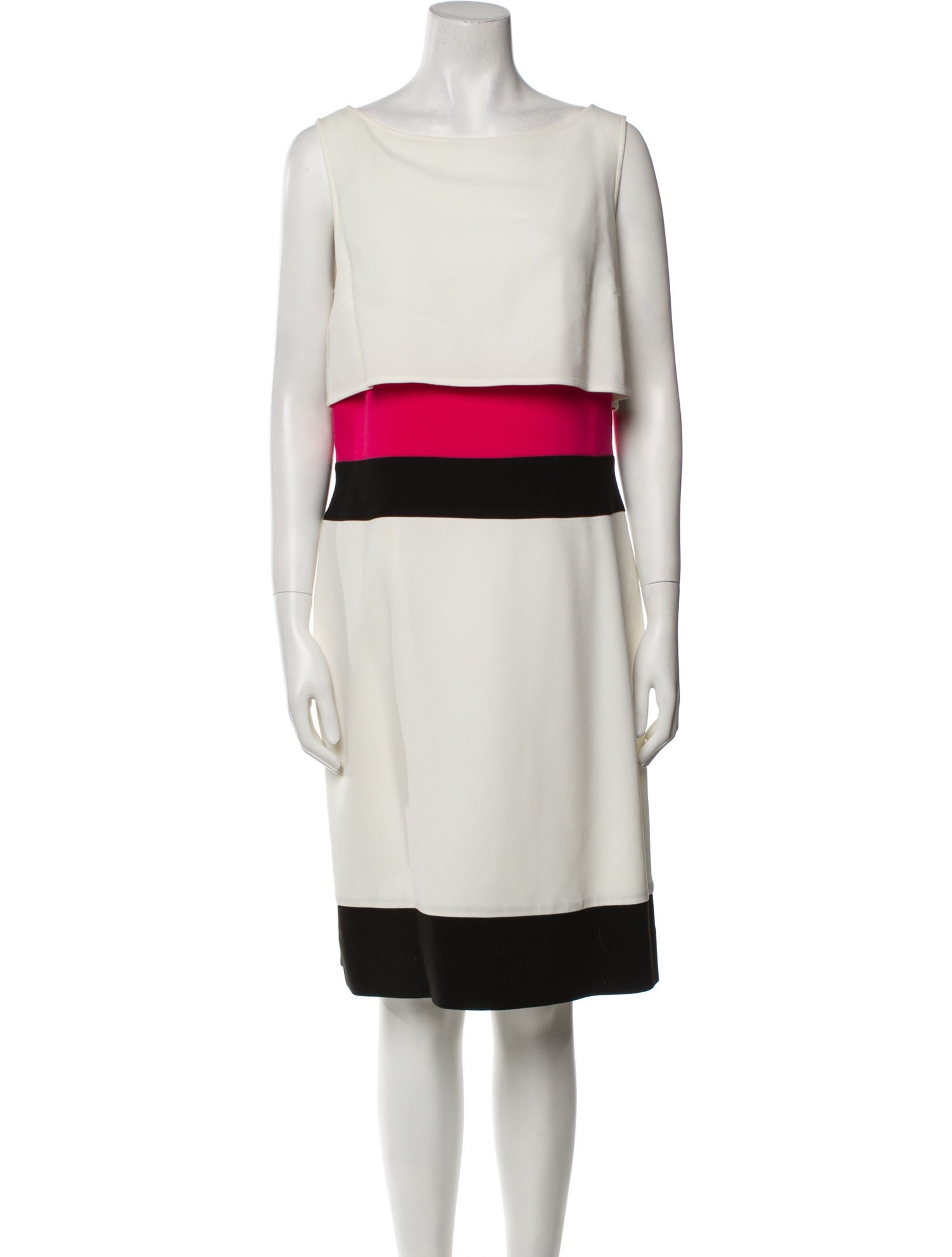 Teri Jon by Rickie Freeman Colorblock Pattern Knee-Length Dress ...
