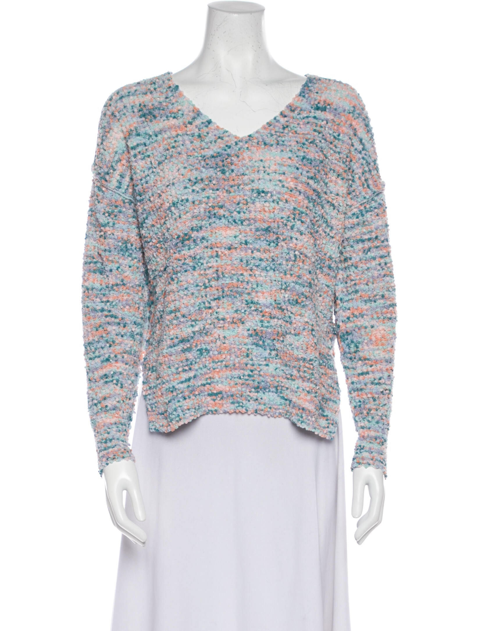 Rachel Zoe Scoop Neck Sweater - Blue Knitwear, Clothing - WRL44537 ...