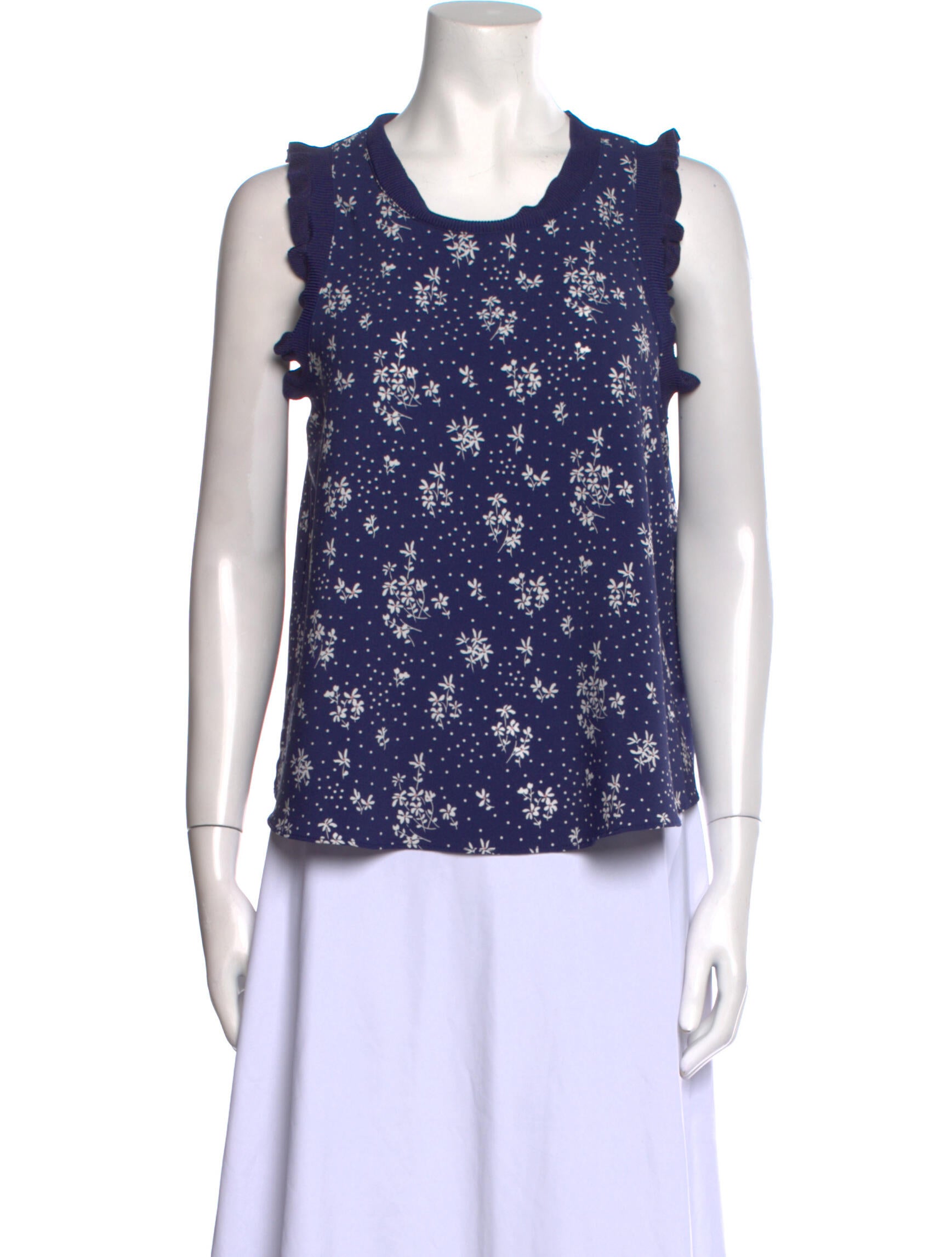 Rachel Zoe Sleeveless Leather Top - Blue Tops, Clothing - WRL23520 ...
