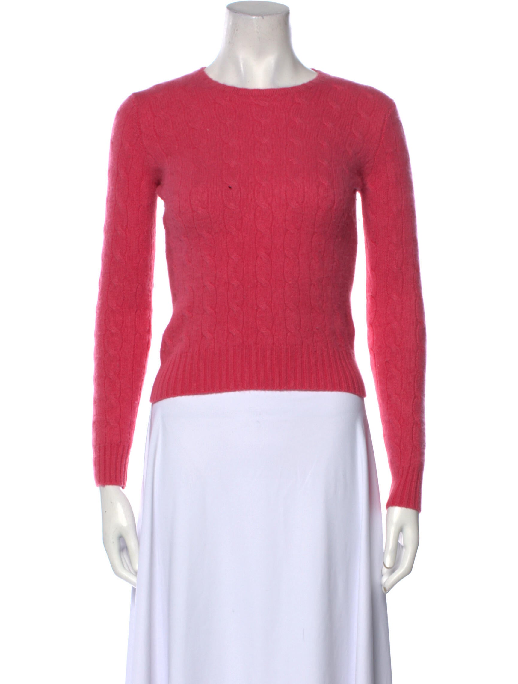 Ralph Lauren Black Label Cashmere Crew Neck Sweater Pink Knitwear