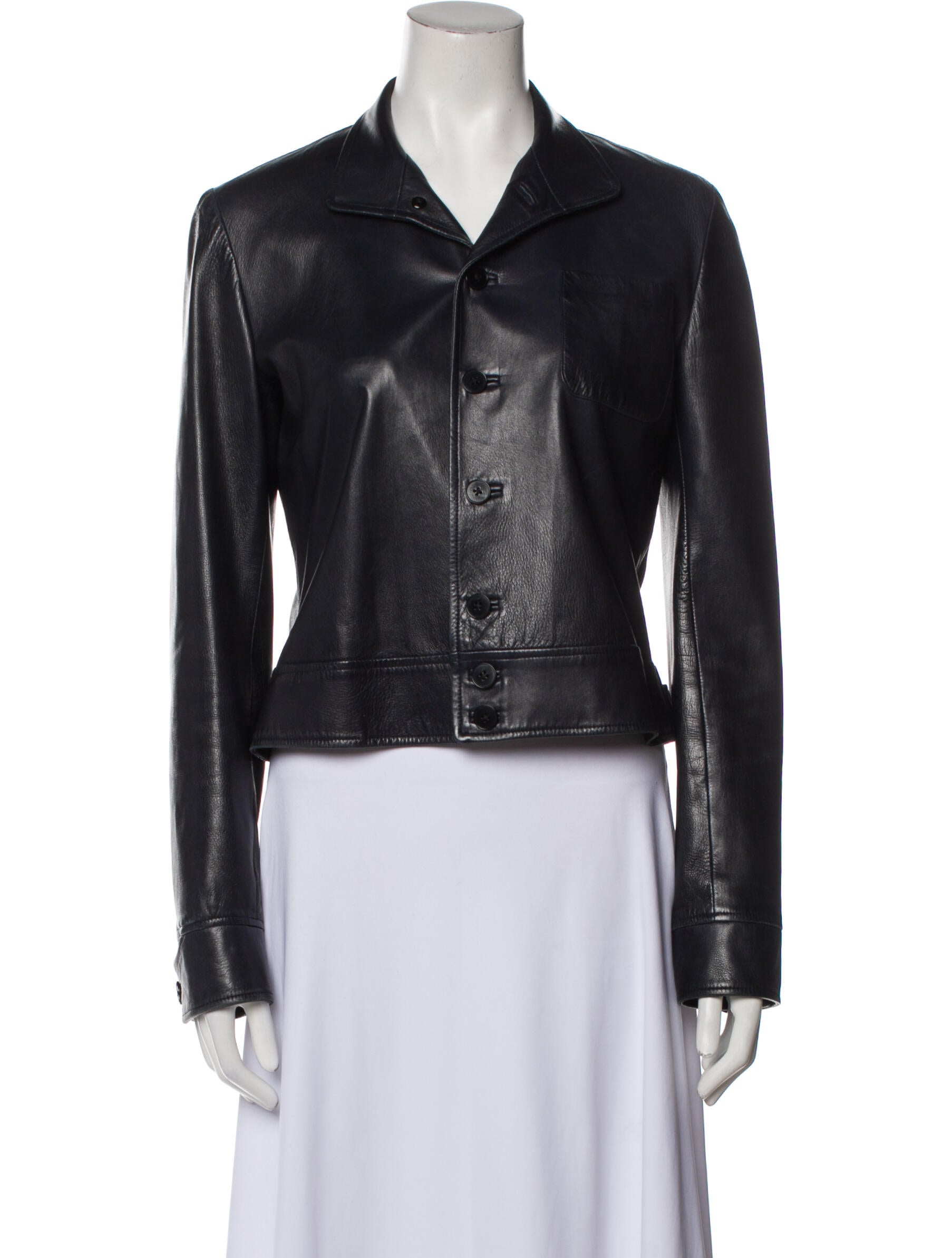 Ralph Lauren Black Label Leather Biker Jacket - Blue Jackets, Clothing ...