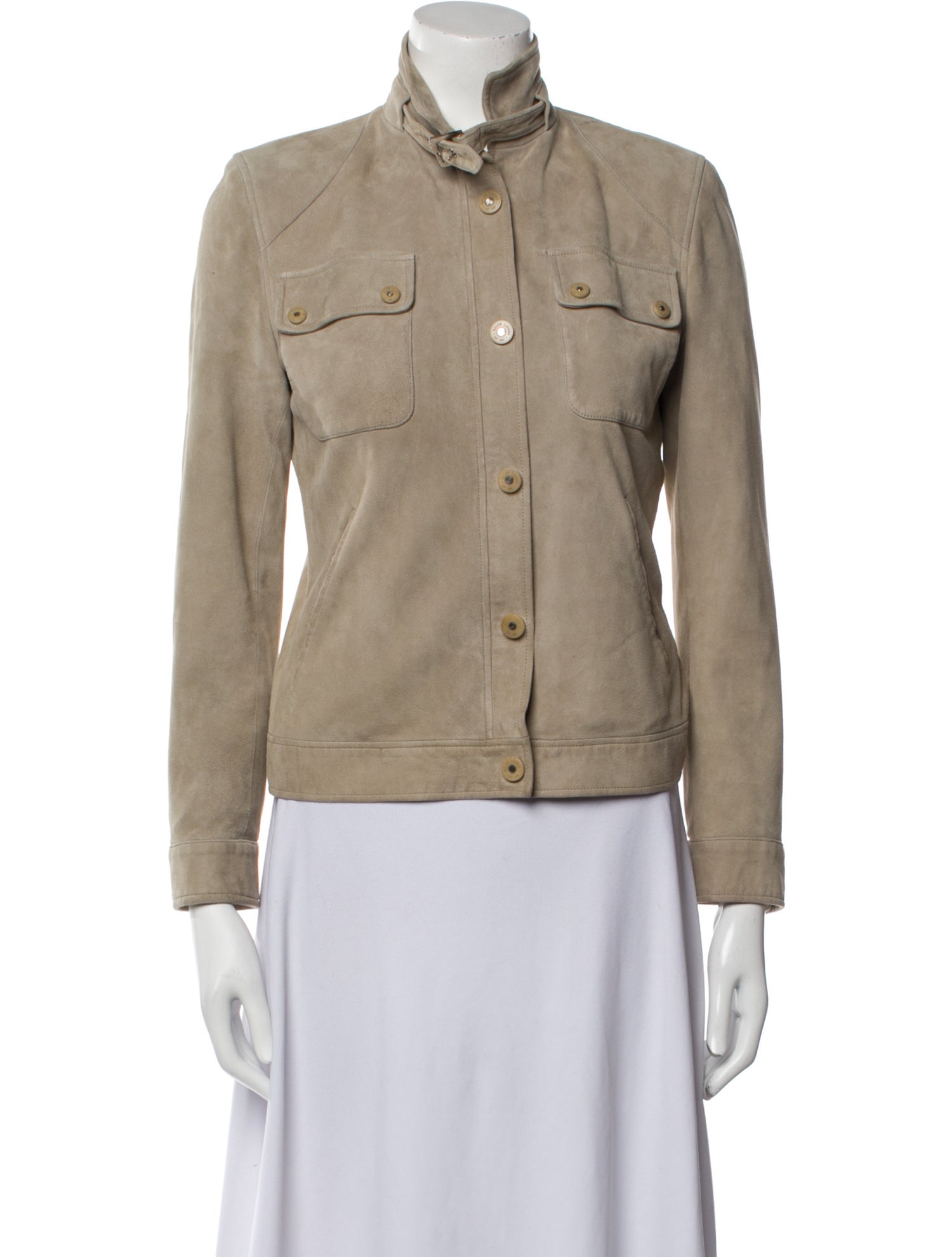 Ralph Lauren Black Label Suede Utility Jacket - Neutrals Jackets ...