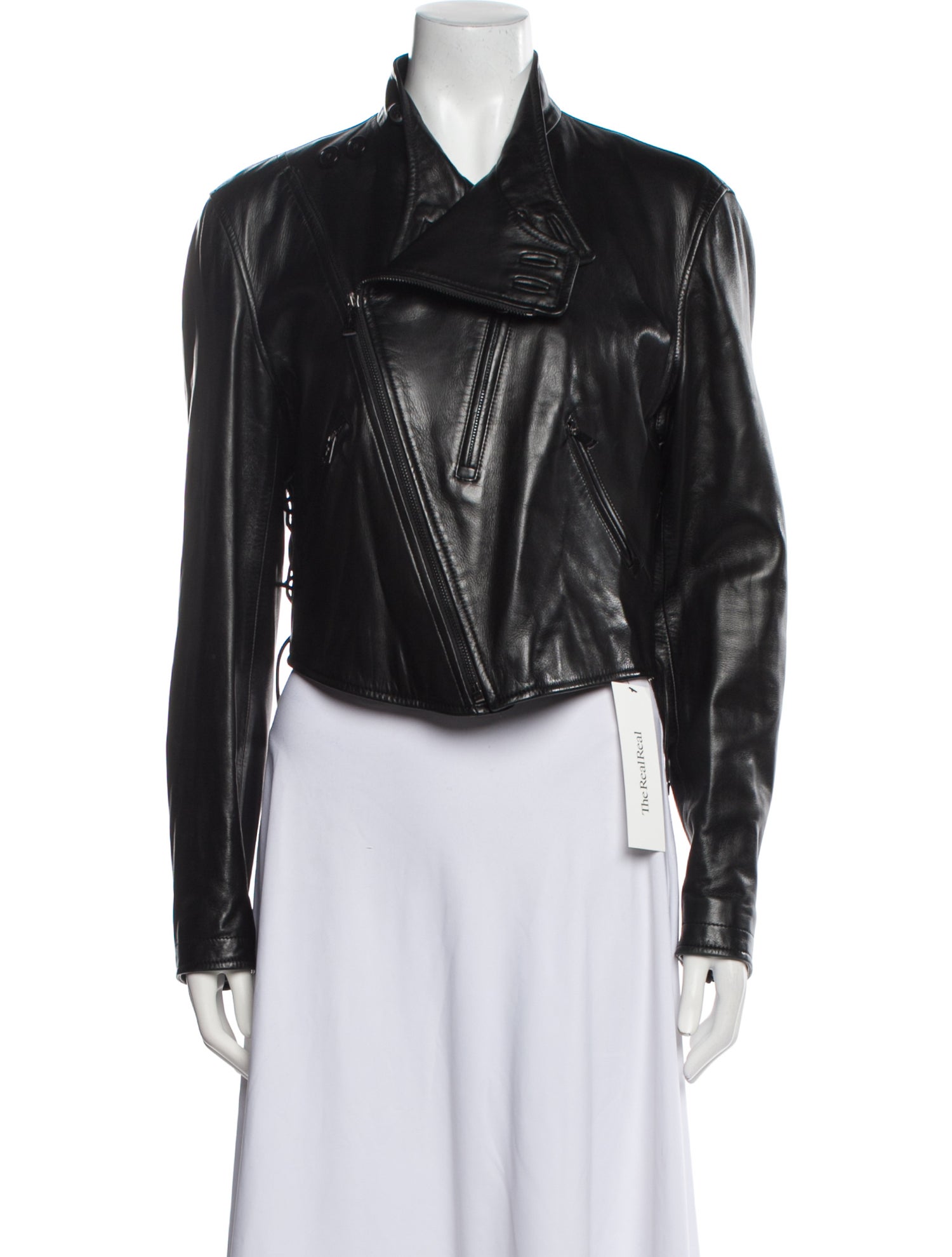 Ralph Lauren Black Label Leather Biker Jacket - Black Jackets, Clothing ...