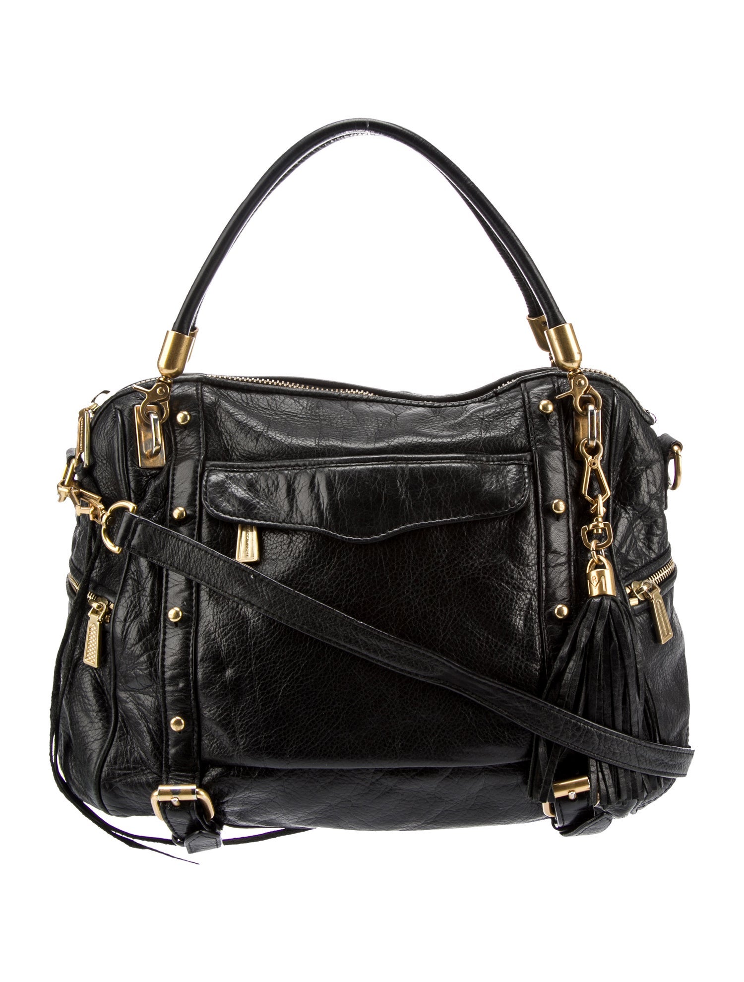 Rebecca Minkoff Leather Handle Bag - Black Handle Bags, Handbags ...