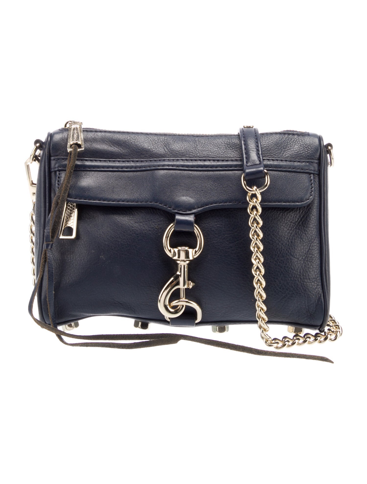 Rebecca Minkoff Leather Chain-Link Bag - Blue Crossbody Bags, Handbags ...