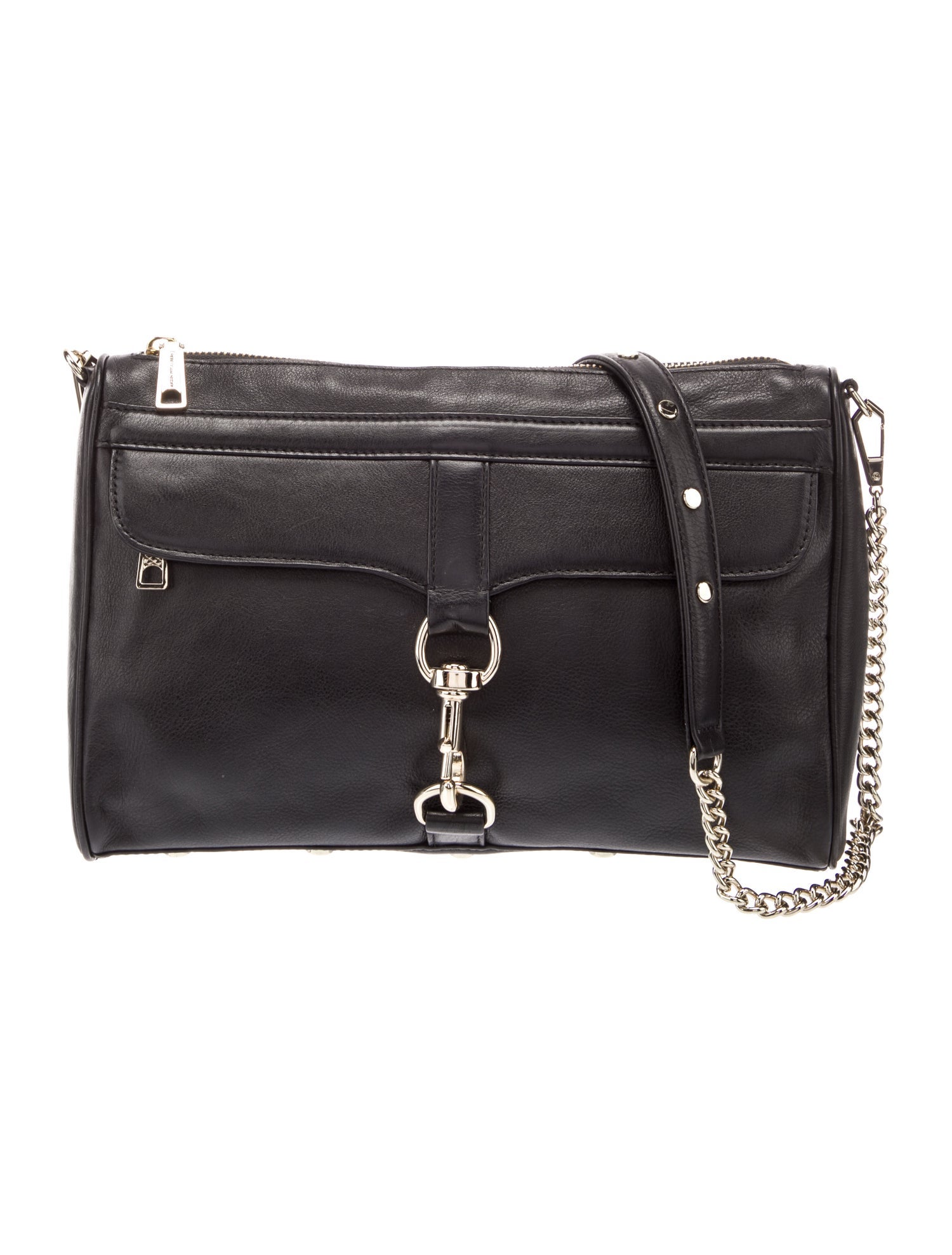 Milly Leather Chain-Link Crossbody Bag - Black Crossbody Bags, Handbags ...