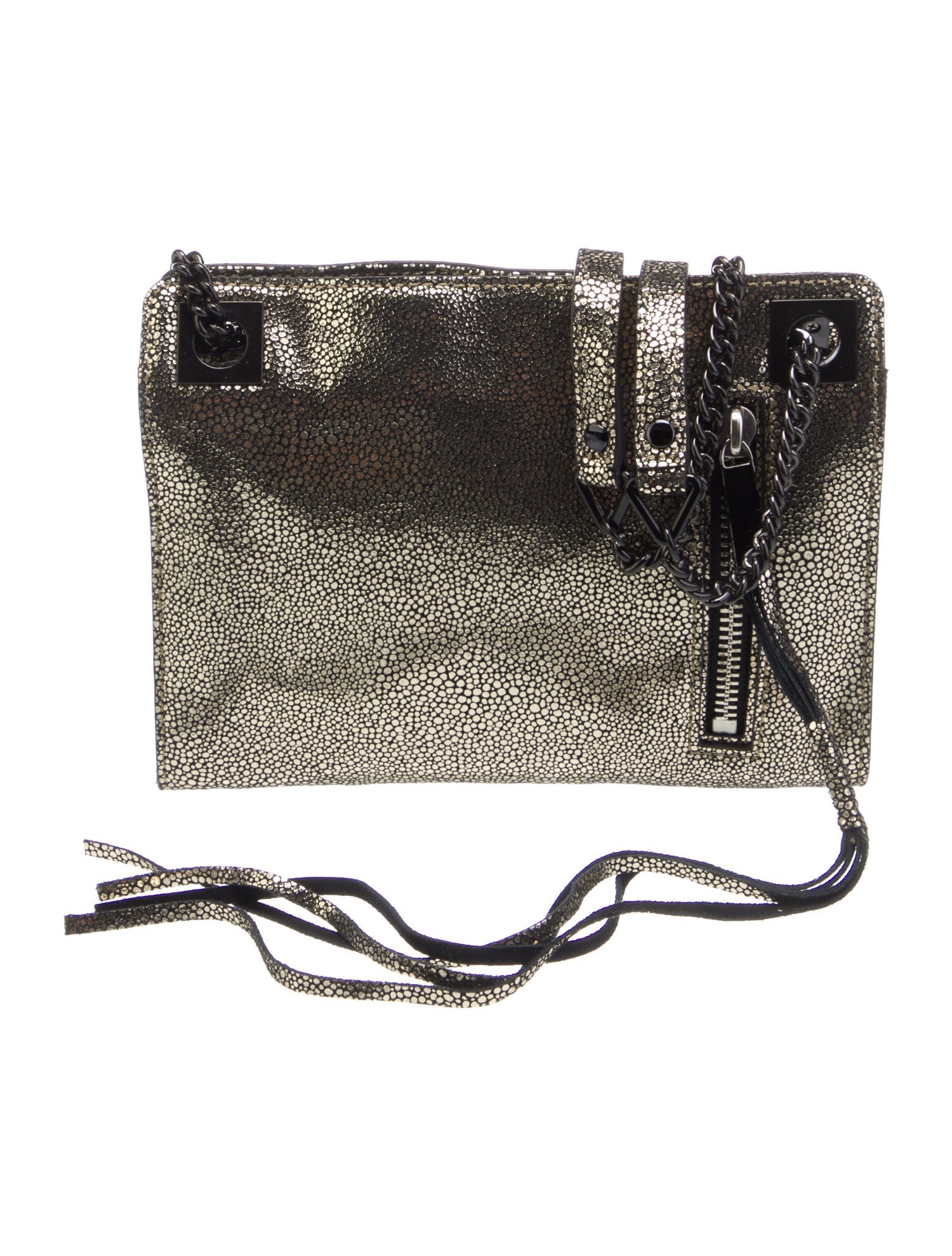 Rebecca Minkoff Leather Shoulder Bag - Gold Shoulder Bags, Handbags ...