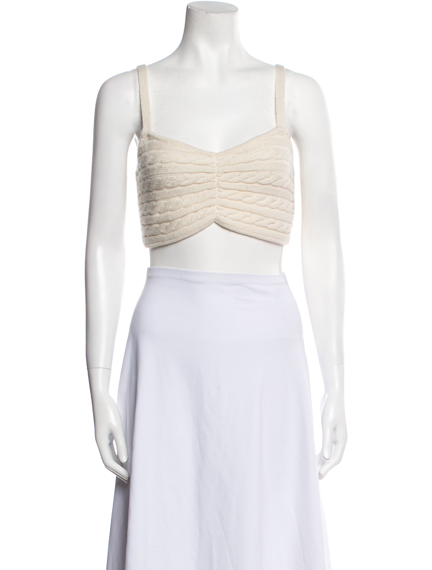 Ronny Kobo Wool Square Neckline Crop Top - Neutrals Tops, Clothing ...