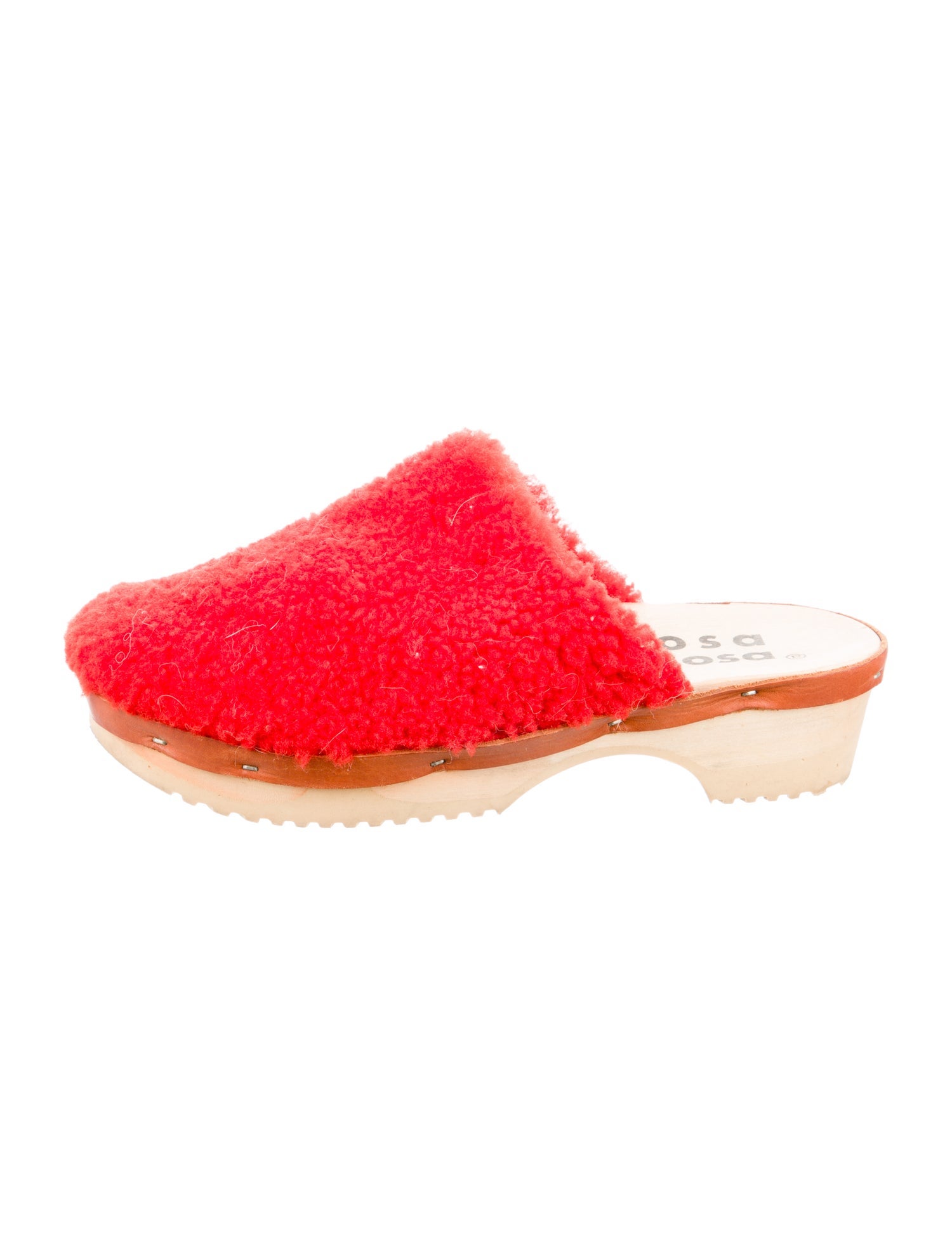 Rosa Mosa Shearling Mules - Orange Flats, Shoes - WROMS20122 | The RealReal