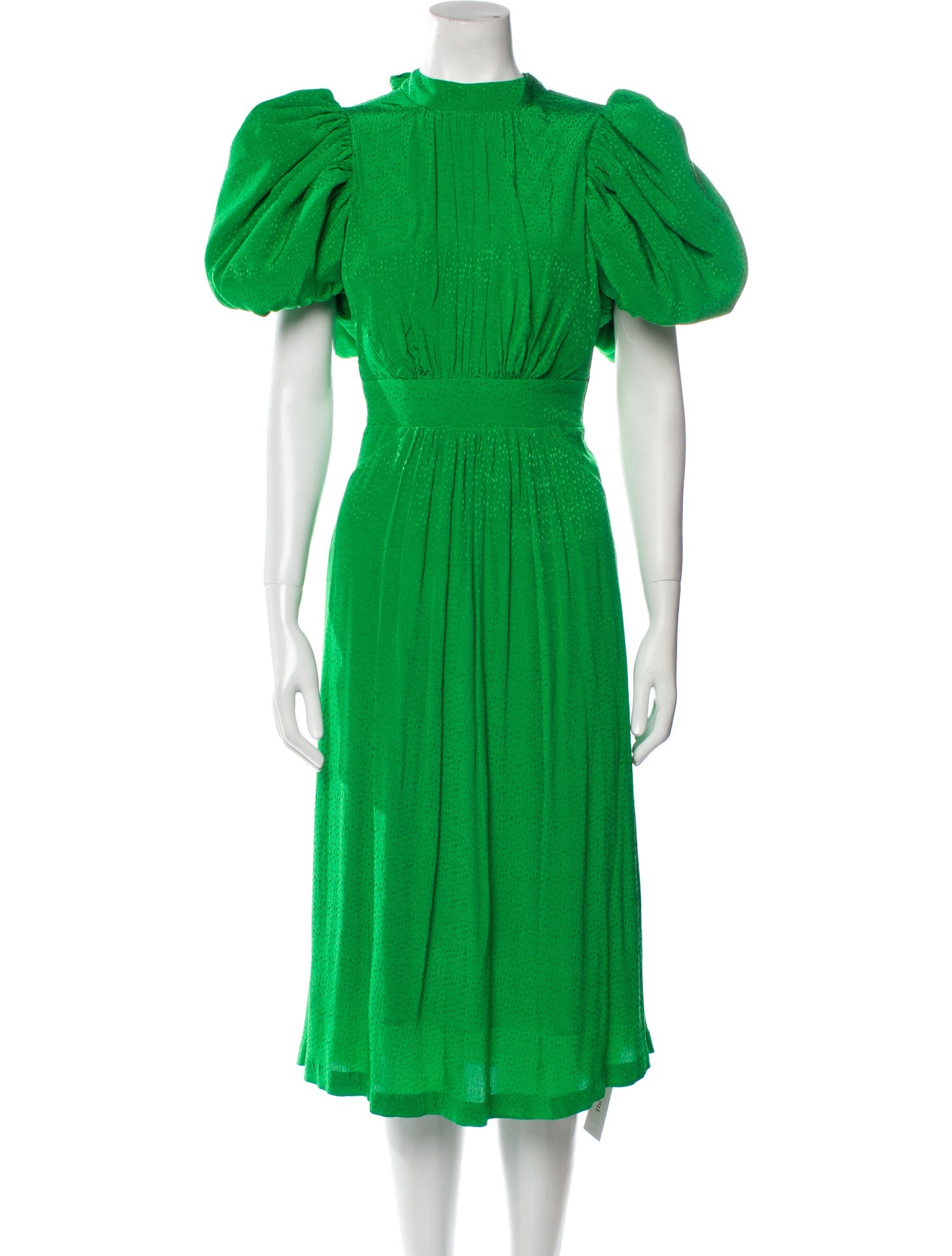 ROTATE Birger Christensen Crew Neck Midi Length Dress - Green Dresses ...