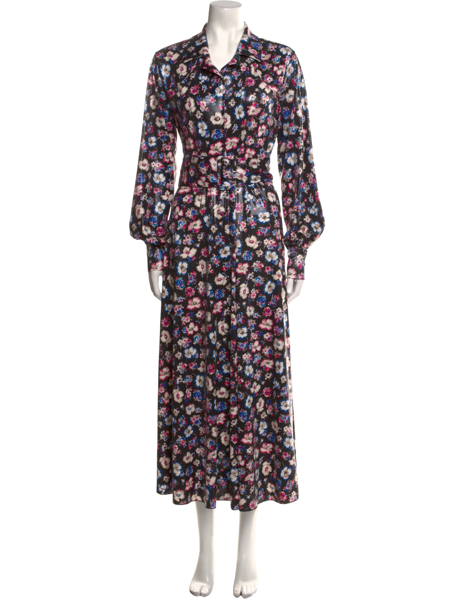 ROTATE Birger Christensen Floral Print Long Dress - Black Dresses ...