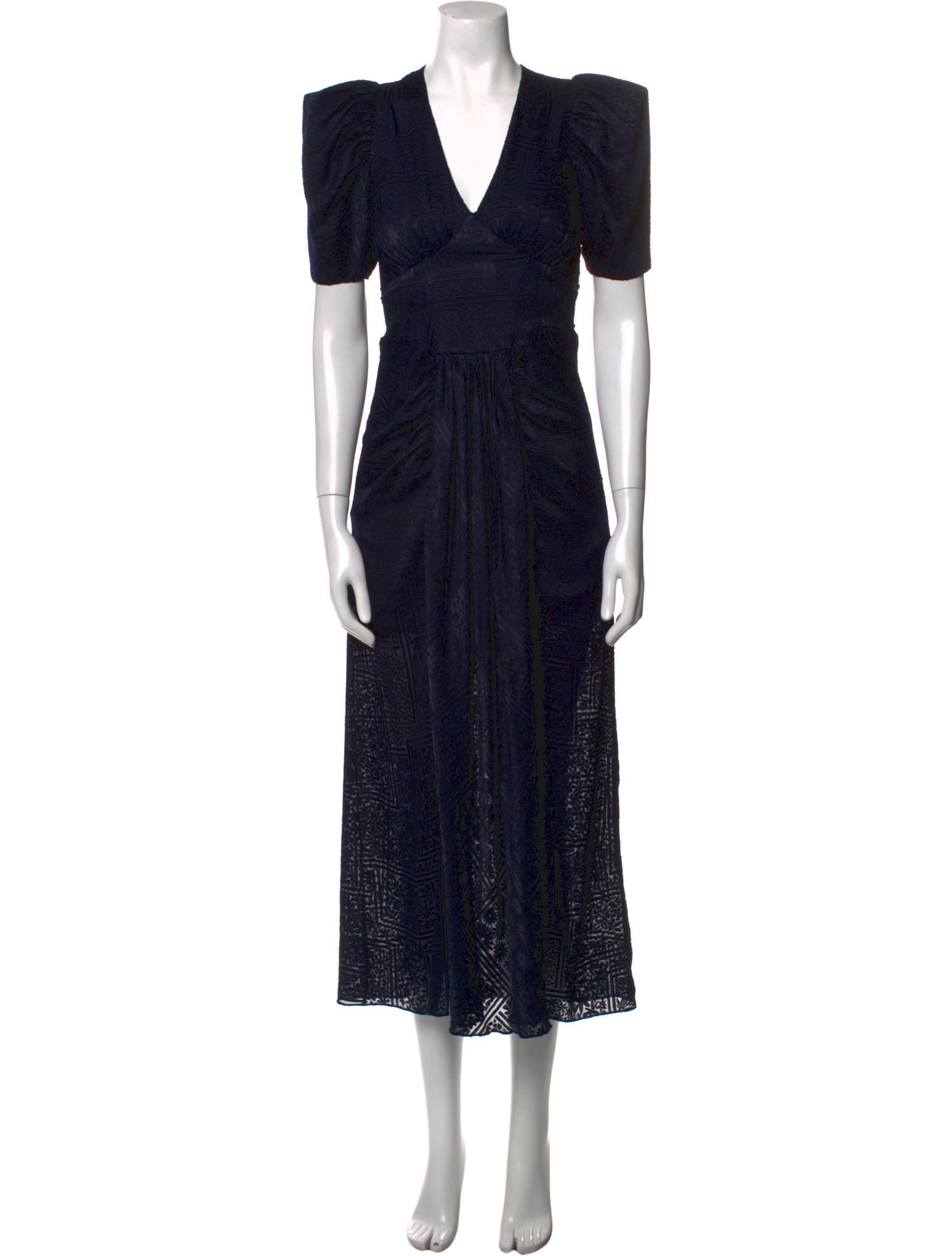 ROTATE Birger Christensen V-Neck Long Dress - Blue Dresses, Clothing ...