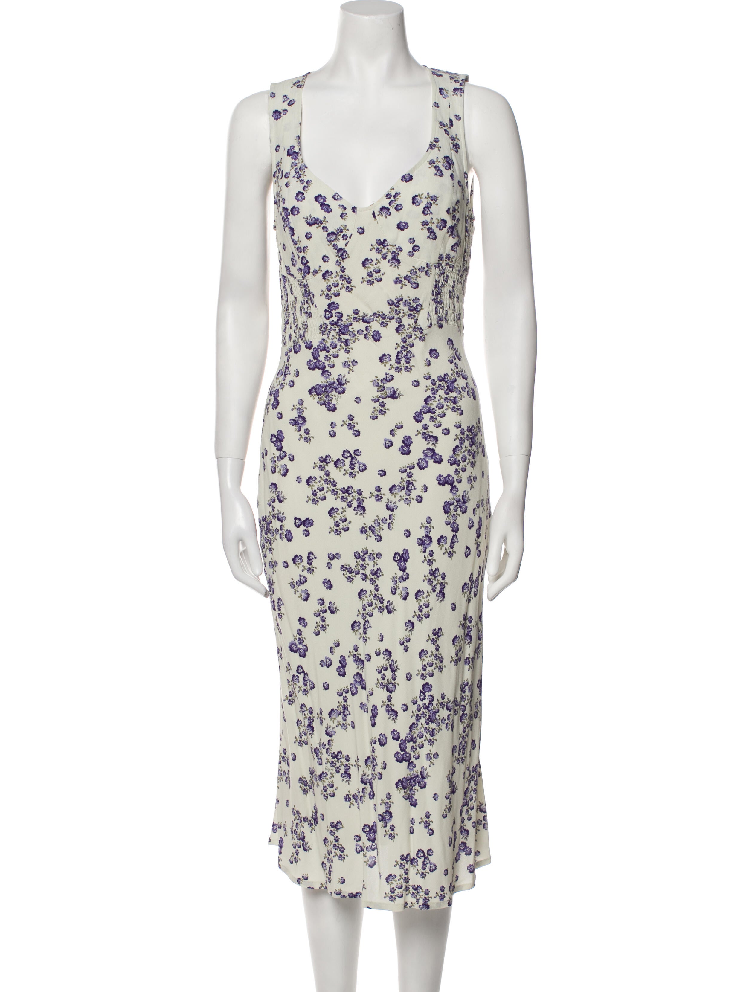 Rouje Floral Print Long Dress - Neutrals Dresses, Clothing - WROUJ27694 ...