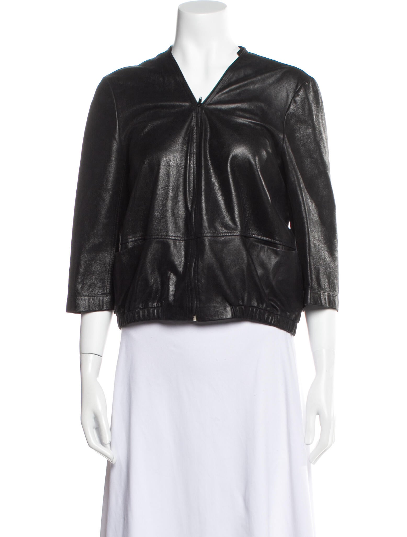 Rozae Nichols Leather Biker Jacket - Black Jackets, Clothing - WRQ21845 ...