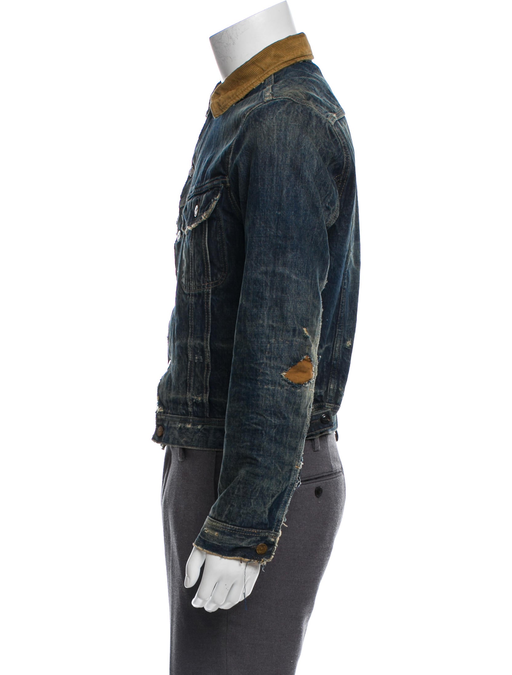 RRL & Co. Distressed Denim Jacket - Blue Outerwear, Clothing ...