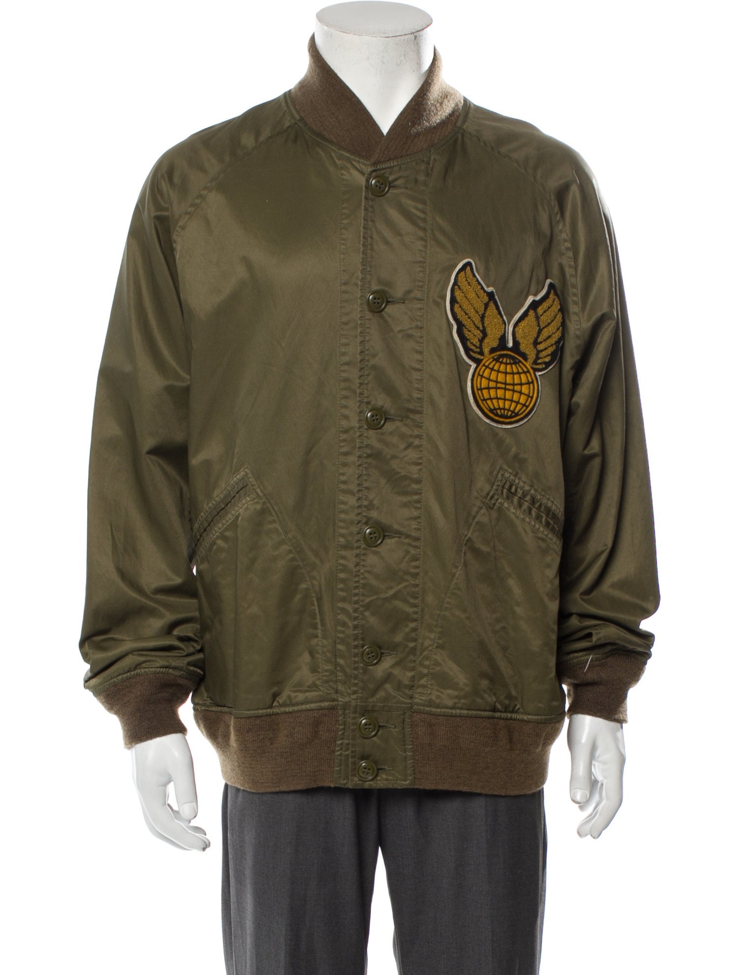 RRL & Co. Graphic Print Bomber Jacket - Green Outerwear, Clothing ...