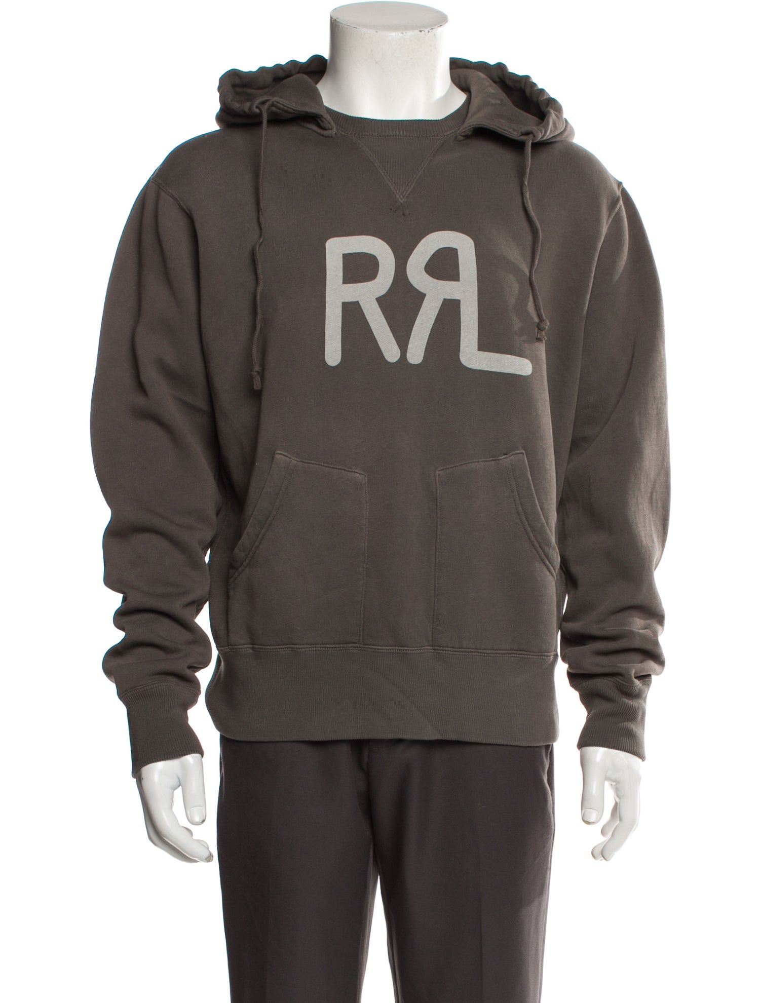 RRL & Co. Graphic Print Crew Neck Hoodie - Grey Sweatshirts & Hoodies ...