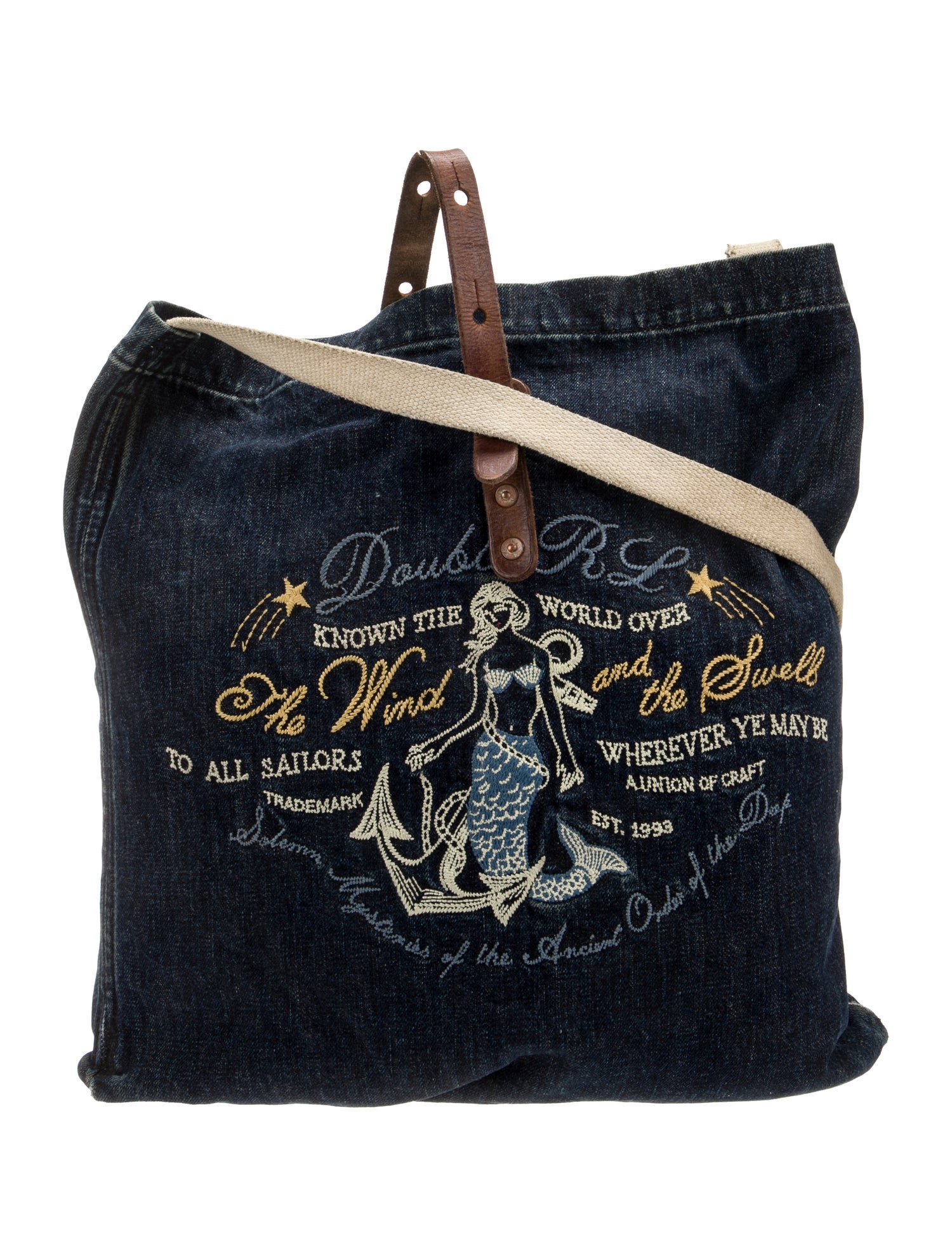 RRL & Co. Denim Messenger Bag - Blue Totes, Handbags - WRRLL32478 | The ...