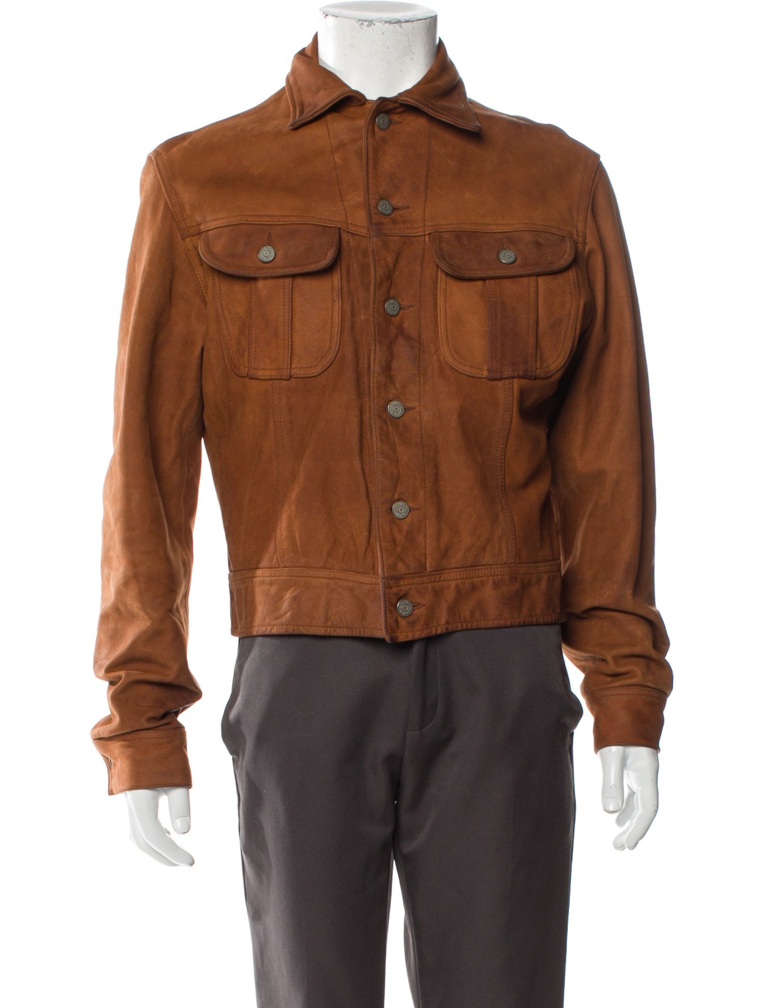 RRL & Co. Leather Trucker Jacket - Brown Outerwear, Clothing ...