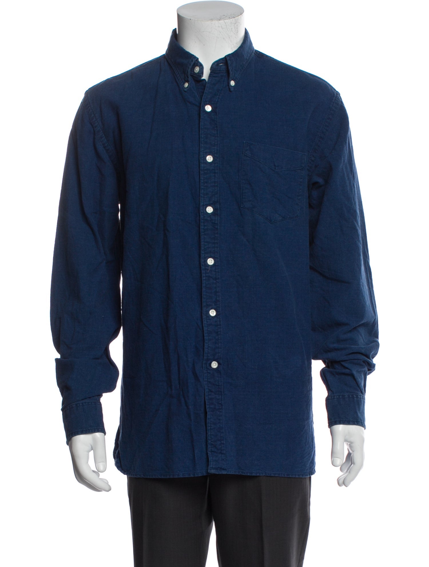 RRL & Co. Long Sleeve Denim Shirt - Blue Casual Shirts, Clothing ...