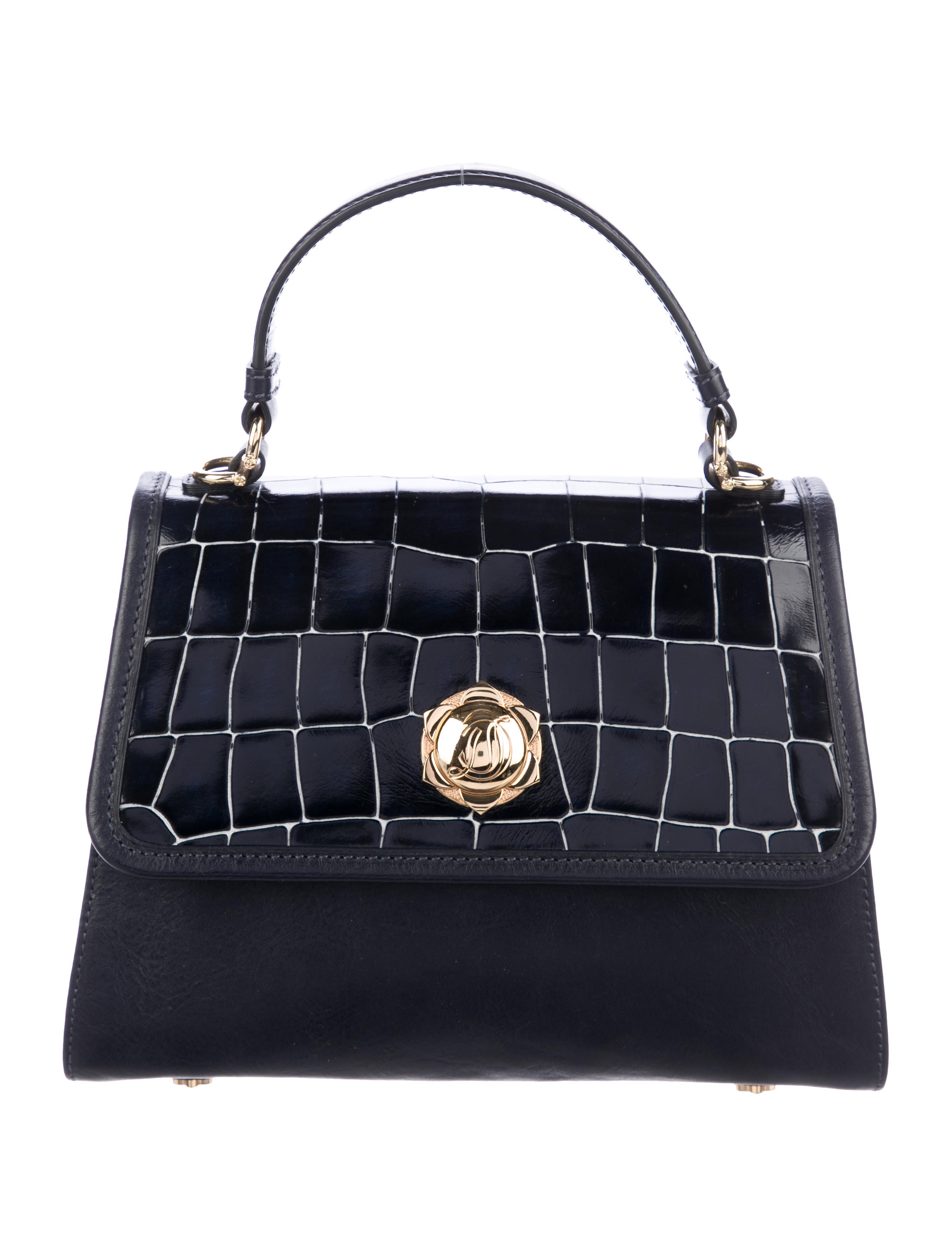 Draper James Embossed Patent Leather-Trimmed Satchel - Blue Satchels ...