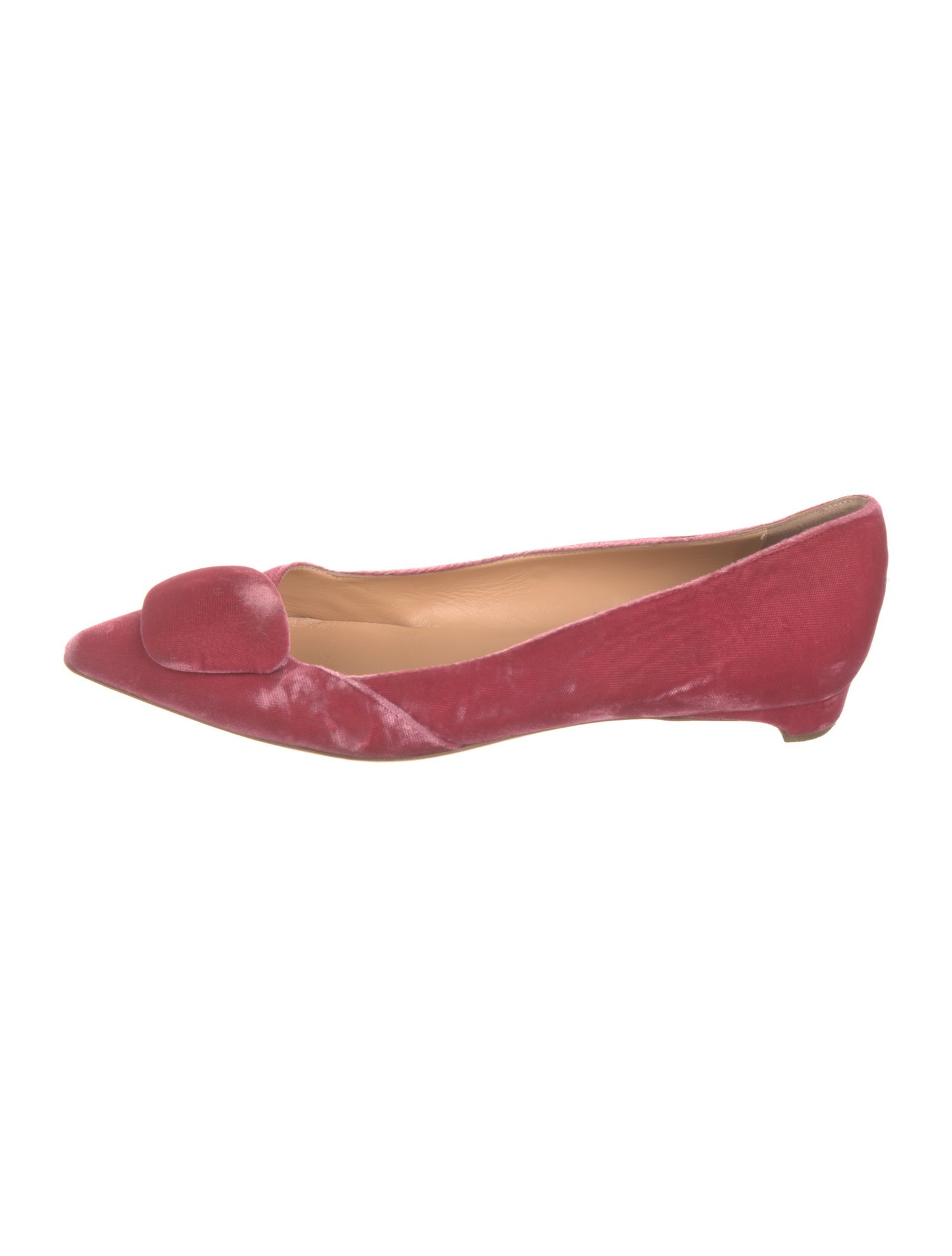 Rupert Sanderson Velvet Flats - Pink Flats, Shoes - WRS24939 | The RealReal
