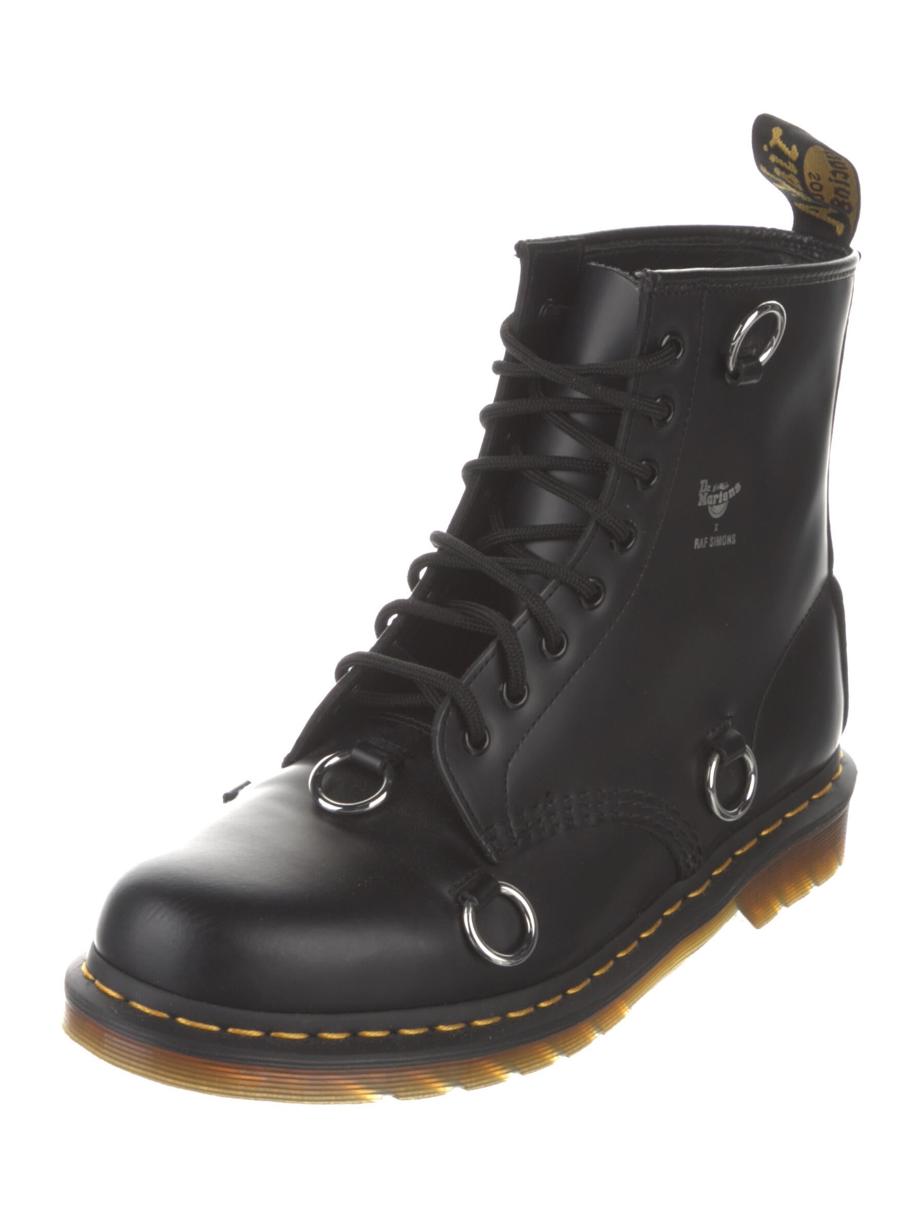 Raf Simons x Dr Martens 1460 RAF SIMONS Leather Lace-Up Boots - Black ...