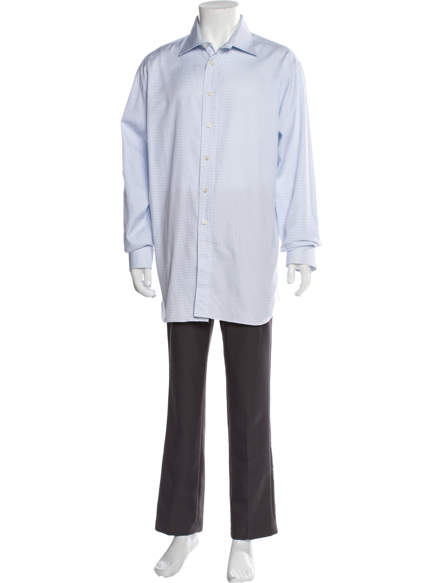 Rufus Printed Long Sleeve Dress Shirt - Blue Casual Shirts, Clothing ...