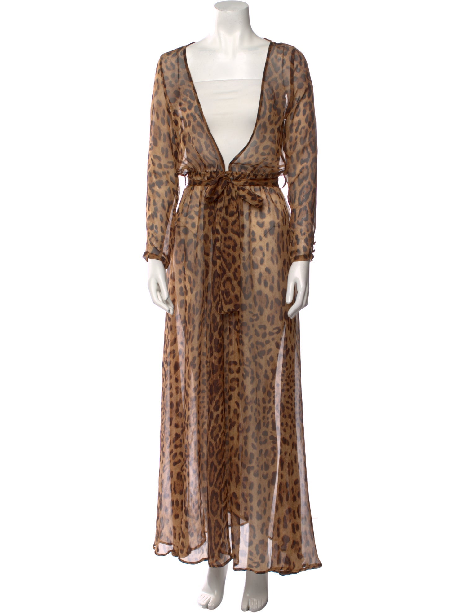 Rat & Boa Silk Long Dress - Brown Dresses, Clothing - WRTAB22613 | The ...