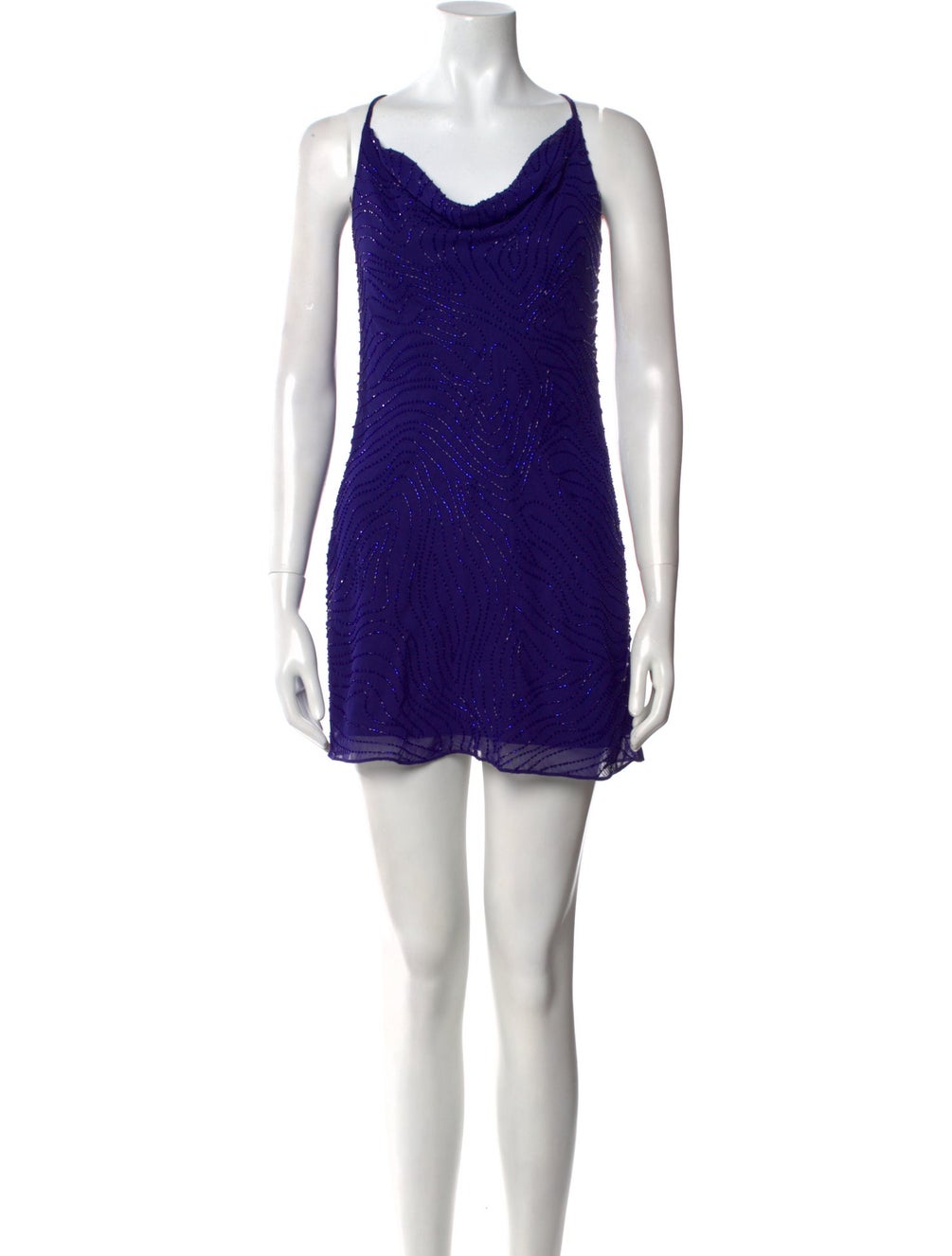 Rat & Boa Cowl Neck Mini Dress - Blue Dresses, Clothing - WRTAB23085 ...