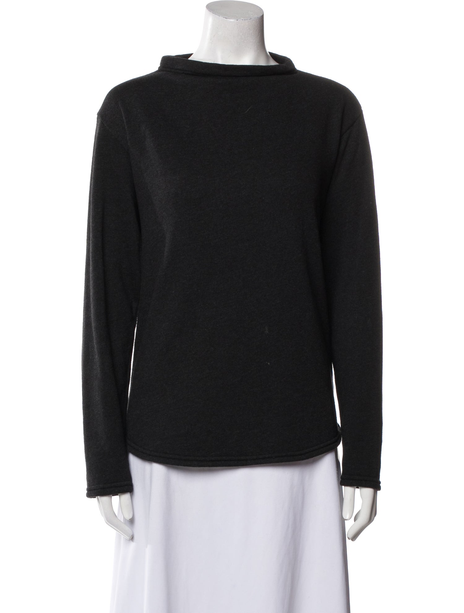 RTH Bateau Neckline Long Sleeve Sweatshirt - Black Tops, Clothing ...