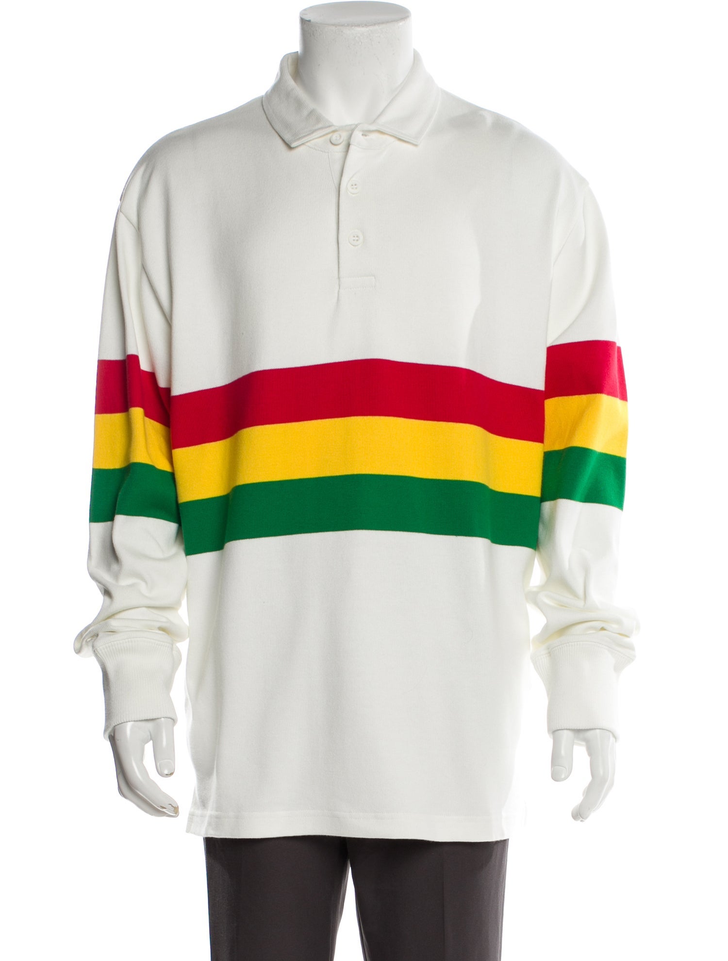 Rowing Blazers Striped V-Neck Polo Shirt - Neutrals Polos, Clothing ...