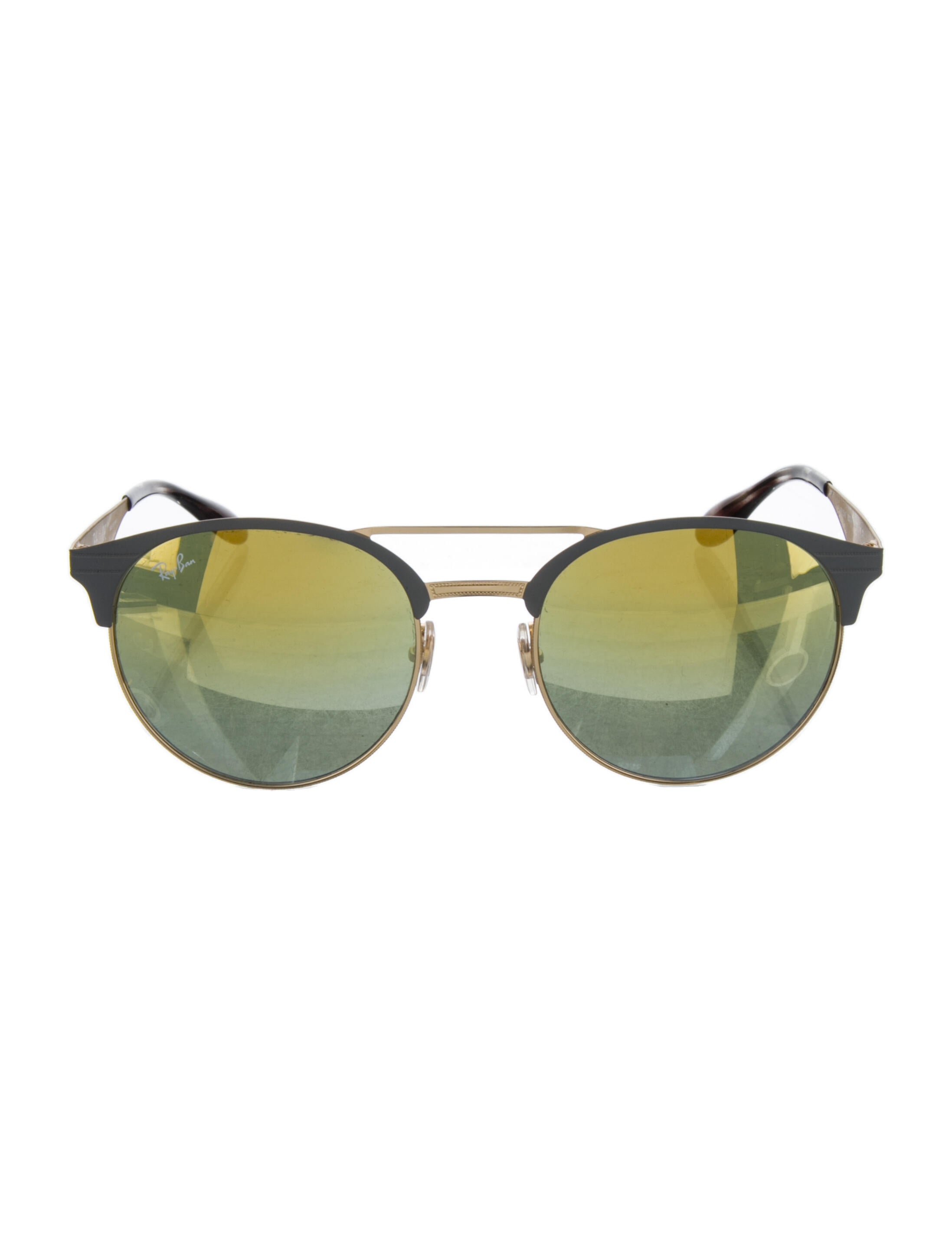 Ray-Ban Round Mirrored Sunglasses - Gold Sunglasses, Accessories ...