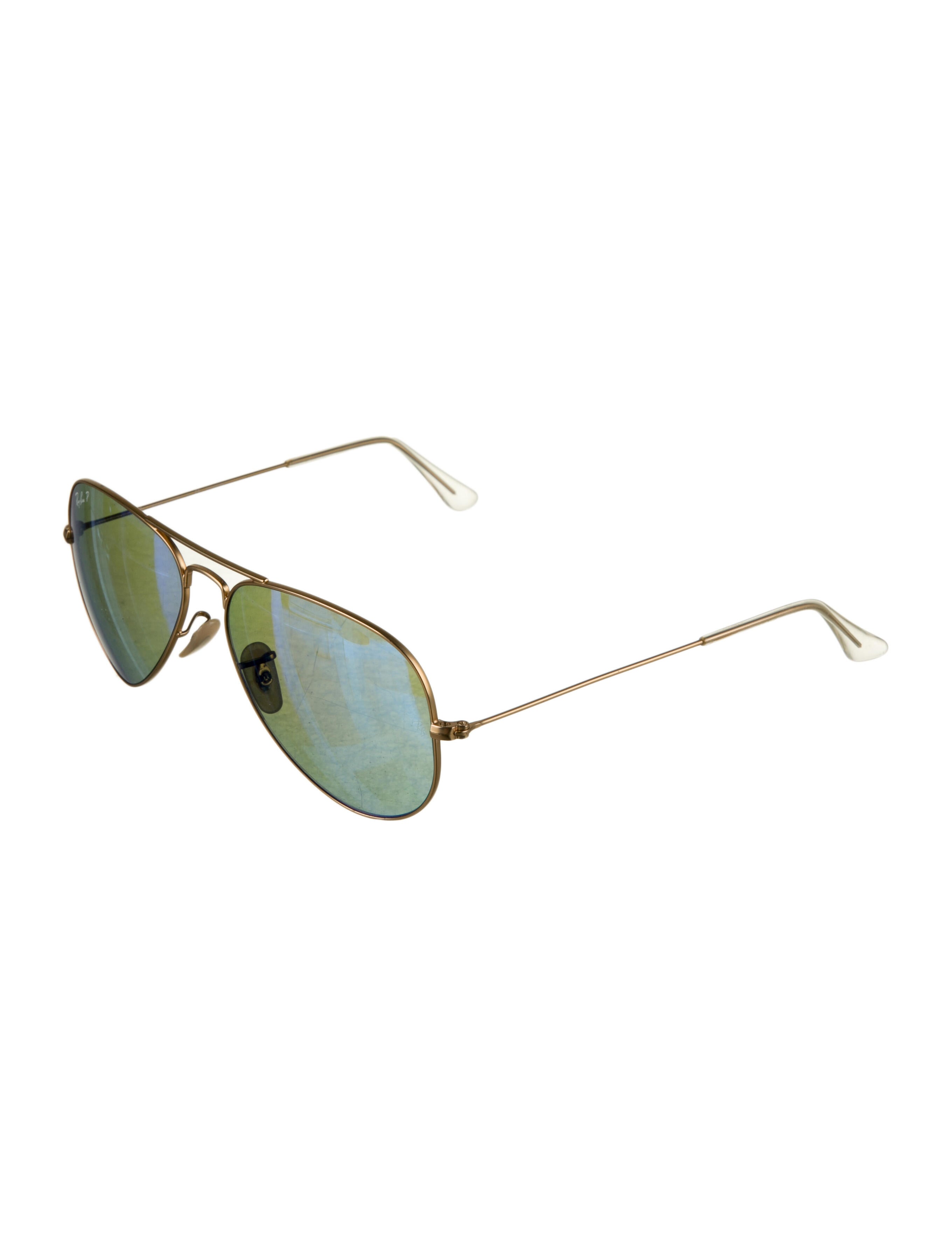 Ray-Ban Flash Lens Aviator Sunglasses - Gold Sunglasses, Accessories ...