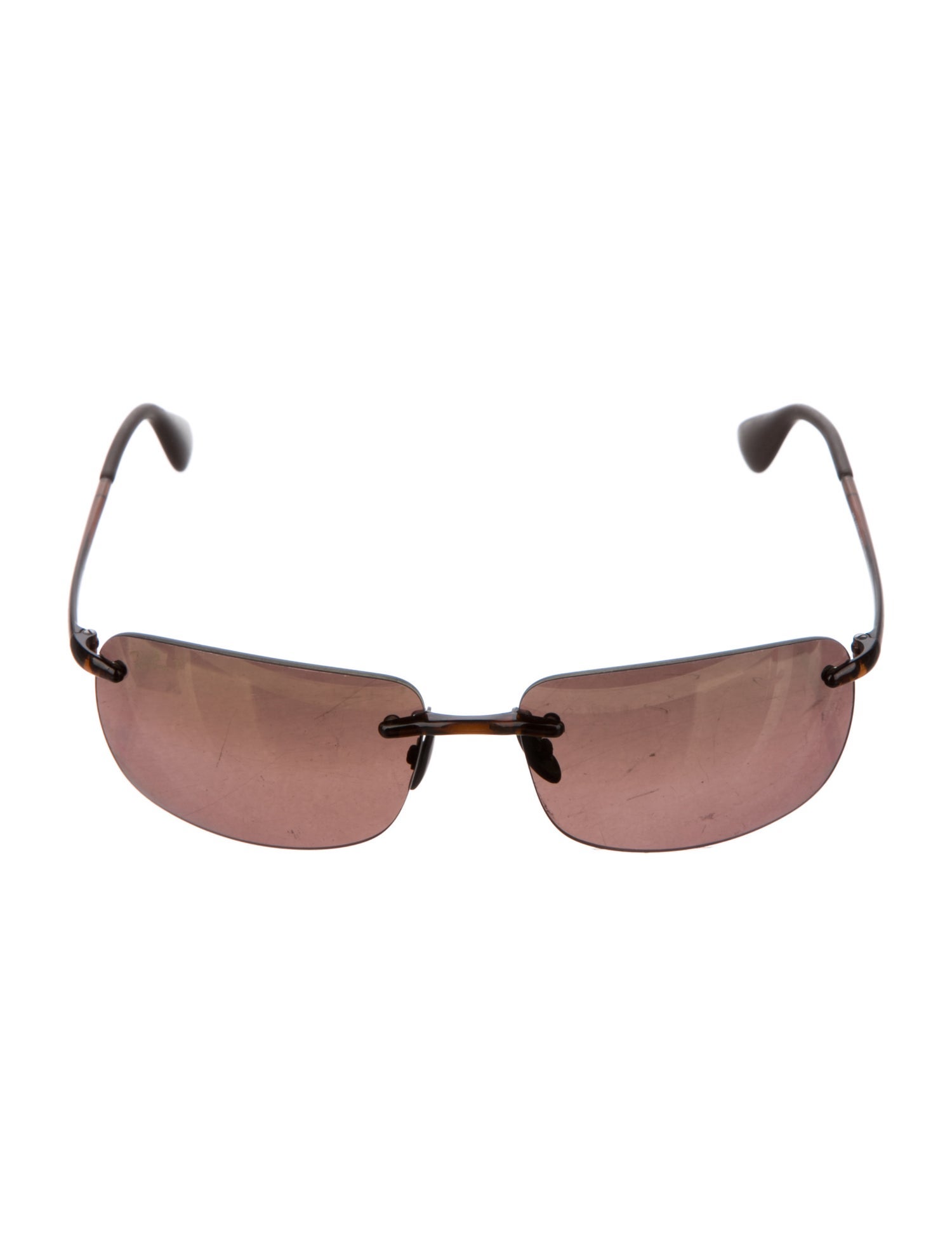 Ray-Ban Rimless Tinted Shield Sunglasses - Brown Sunglasses ...