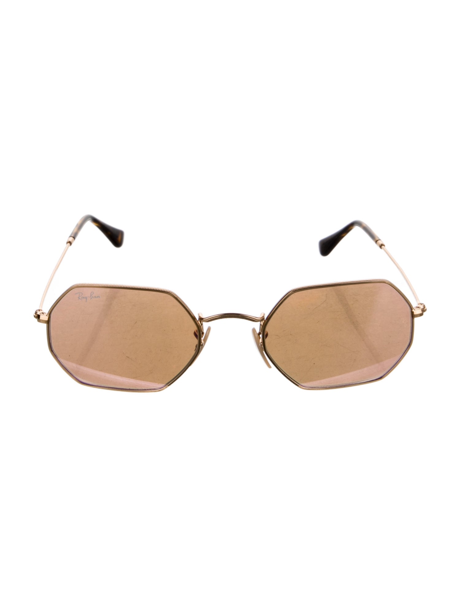 Ray-Ban Octagonal Legend Gold Square Sunglasses - Brown Sunglasses ...