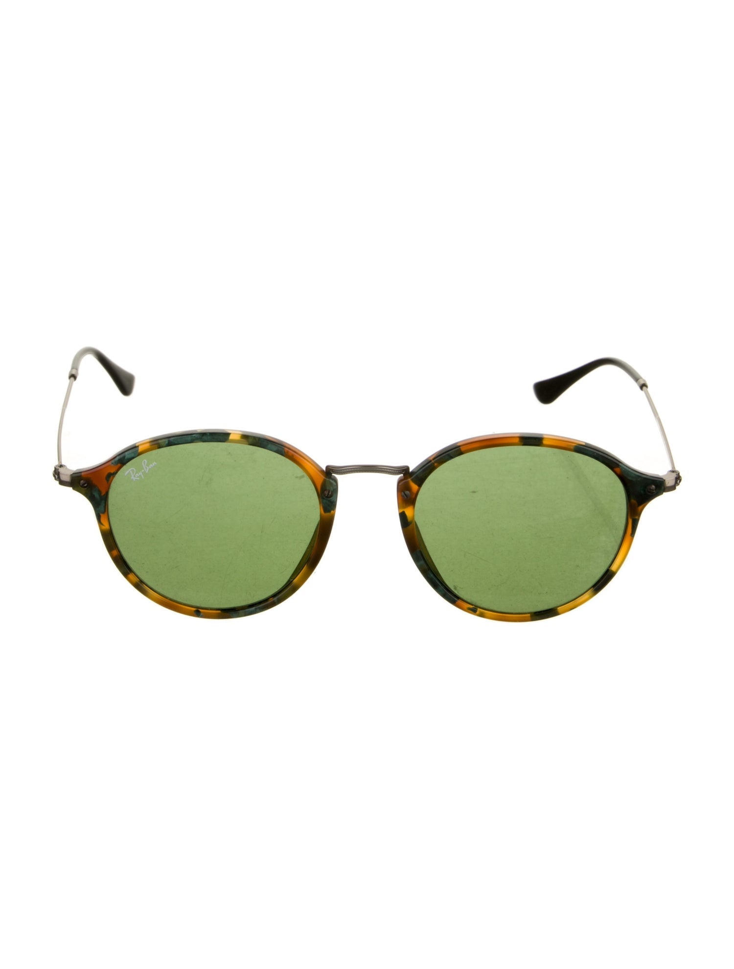 Ray-Ban Round Fleck Round Sunglasses Round Sunglasses - Green ...