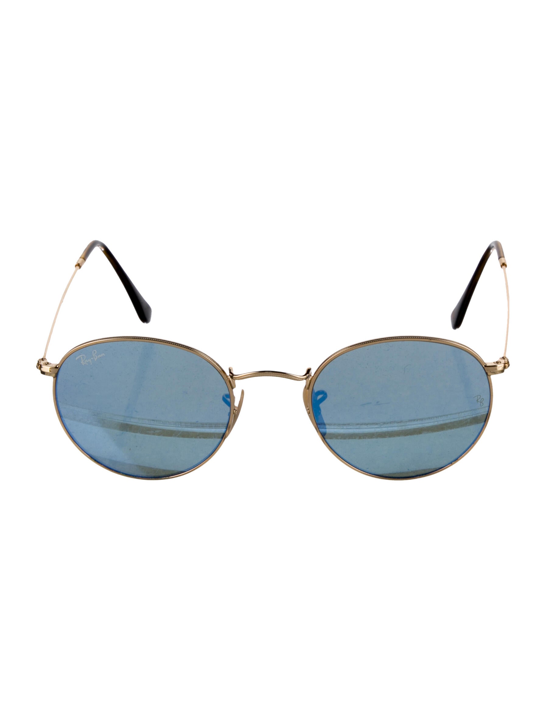 Ray-Ban Round Mirrored Sunglasses - Gold Sunglasses, Accessories ...