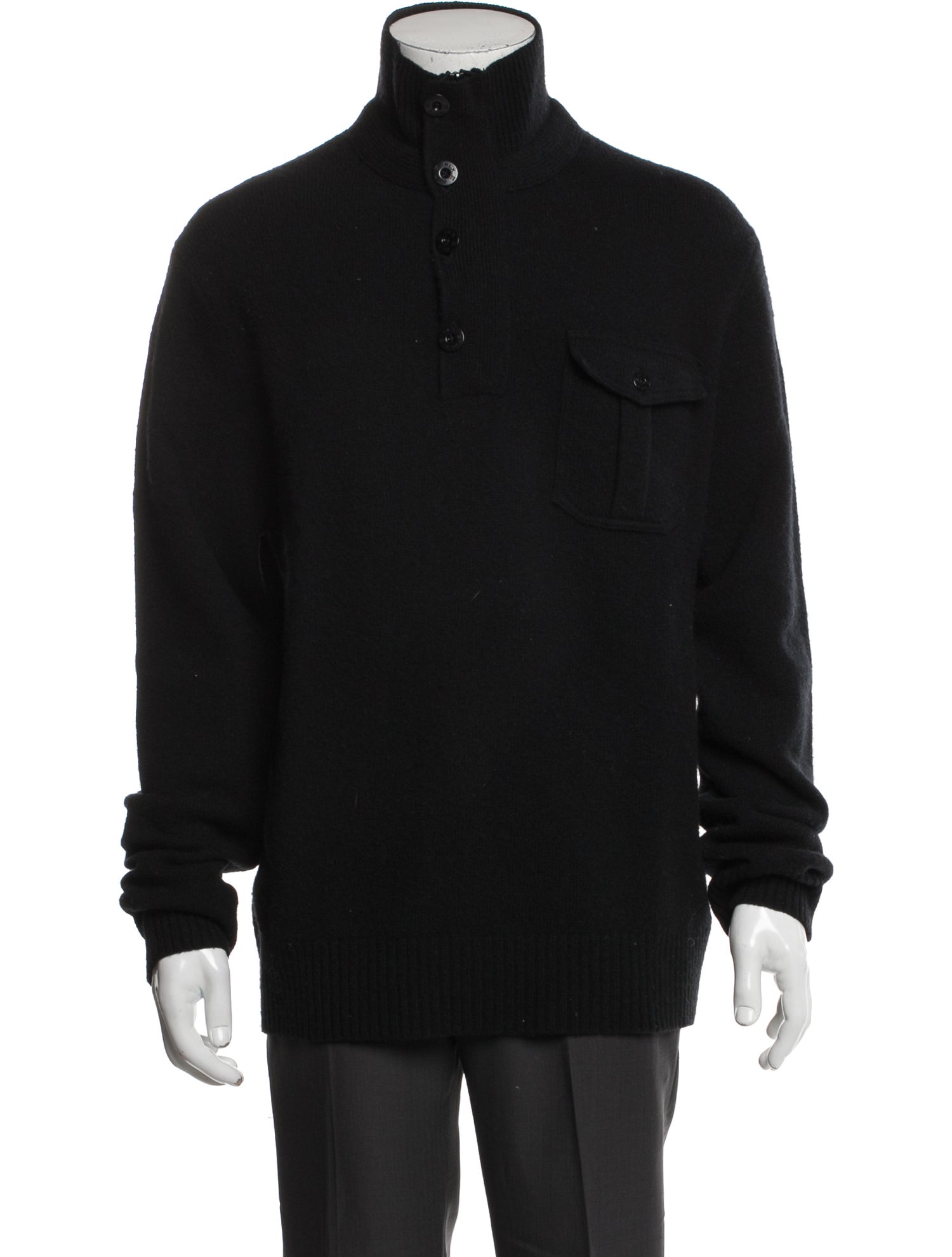 RLX by Ralph Lauren Wool Turtleneck Pullover - Black Sweaters, Clothing ...