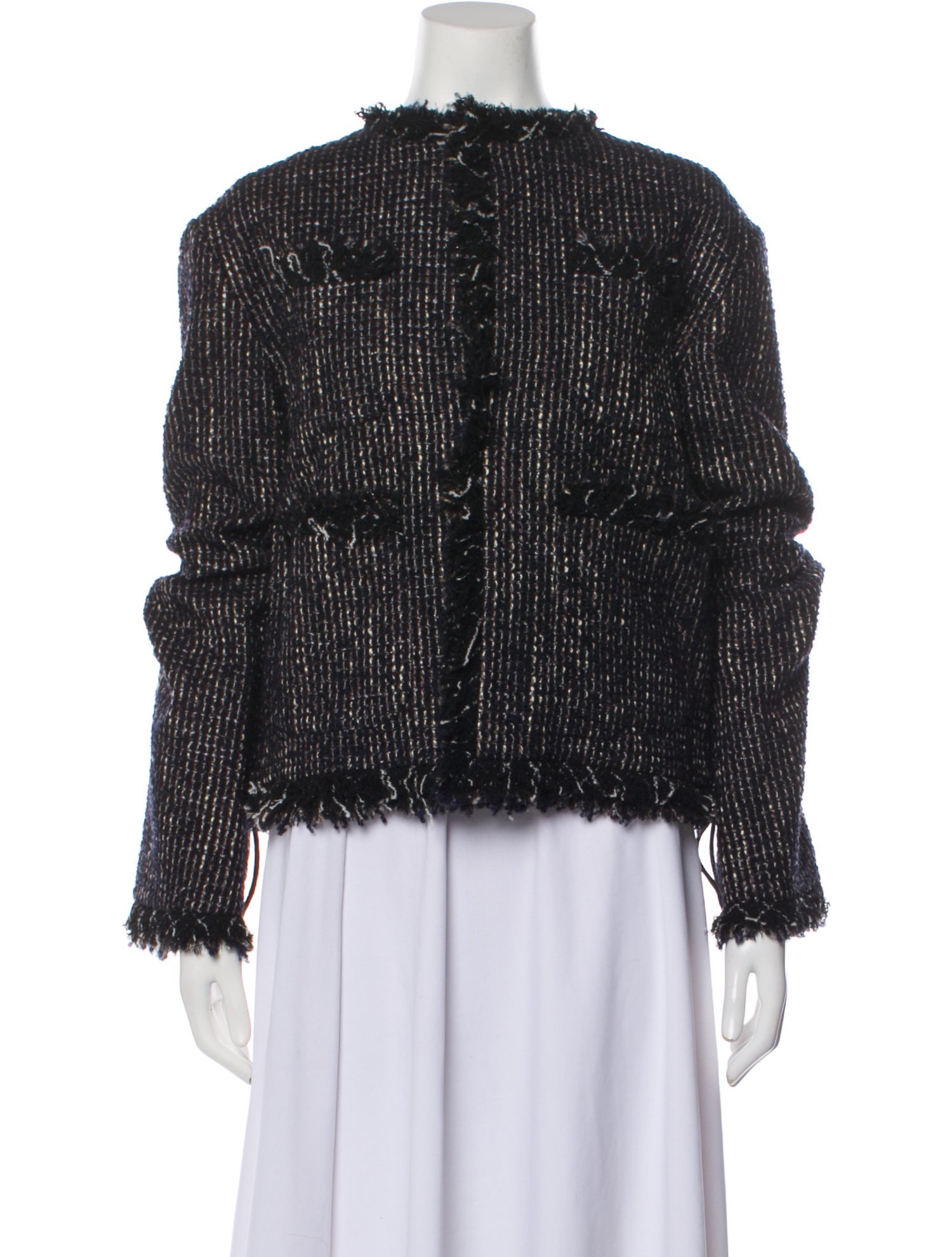 Sacai Tweed Pattern Jacket w/ Tags - Black Jackets, Clothing - WS138832 ...