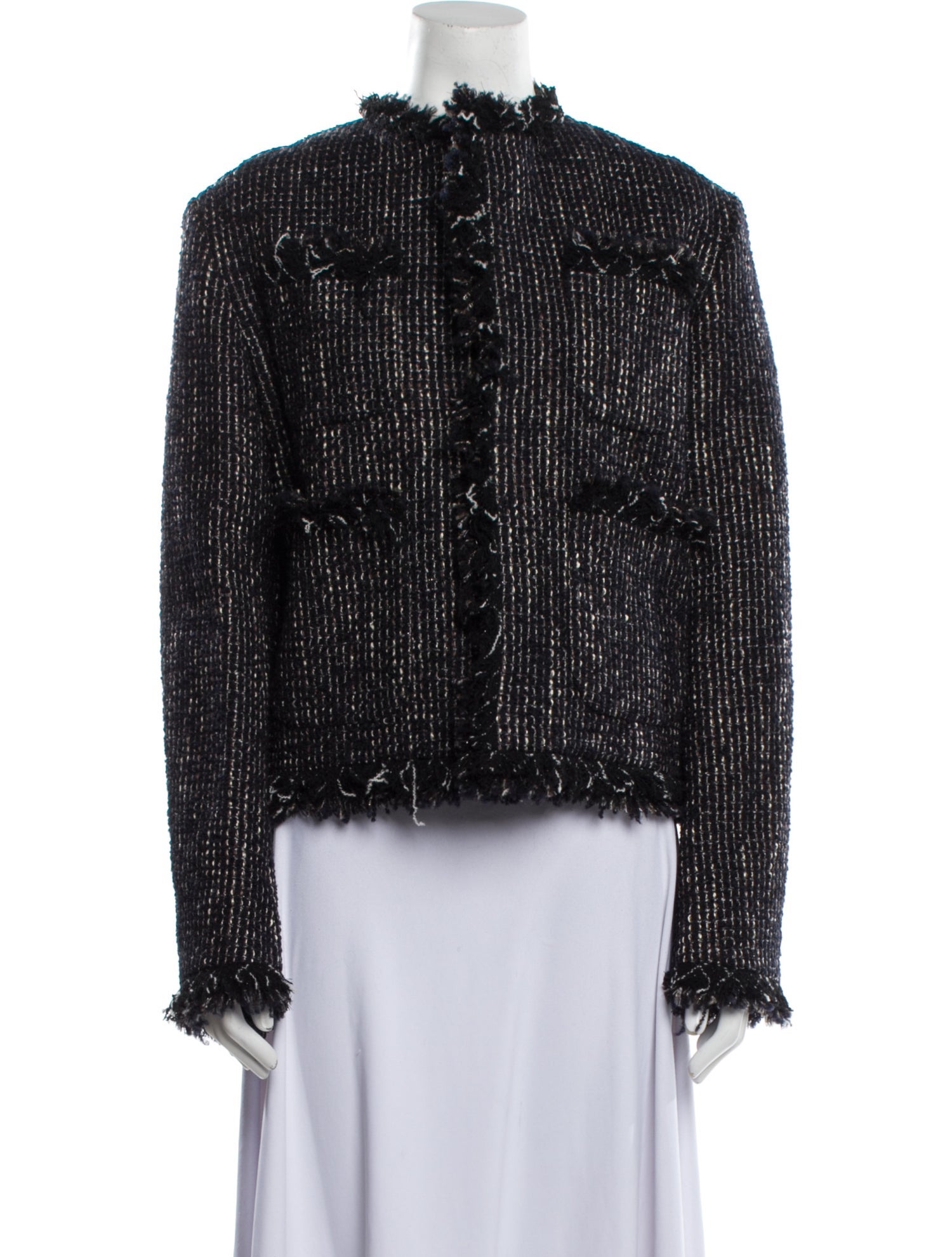 Sacai Wool Tweed Pattern Evening Jacket - Black Jackets, Clothing ...