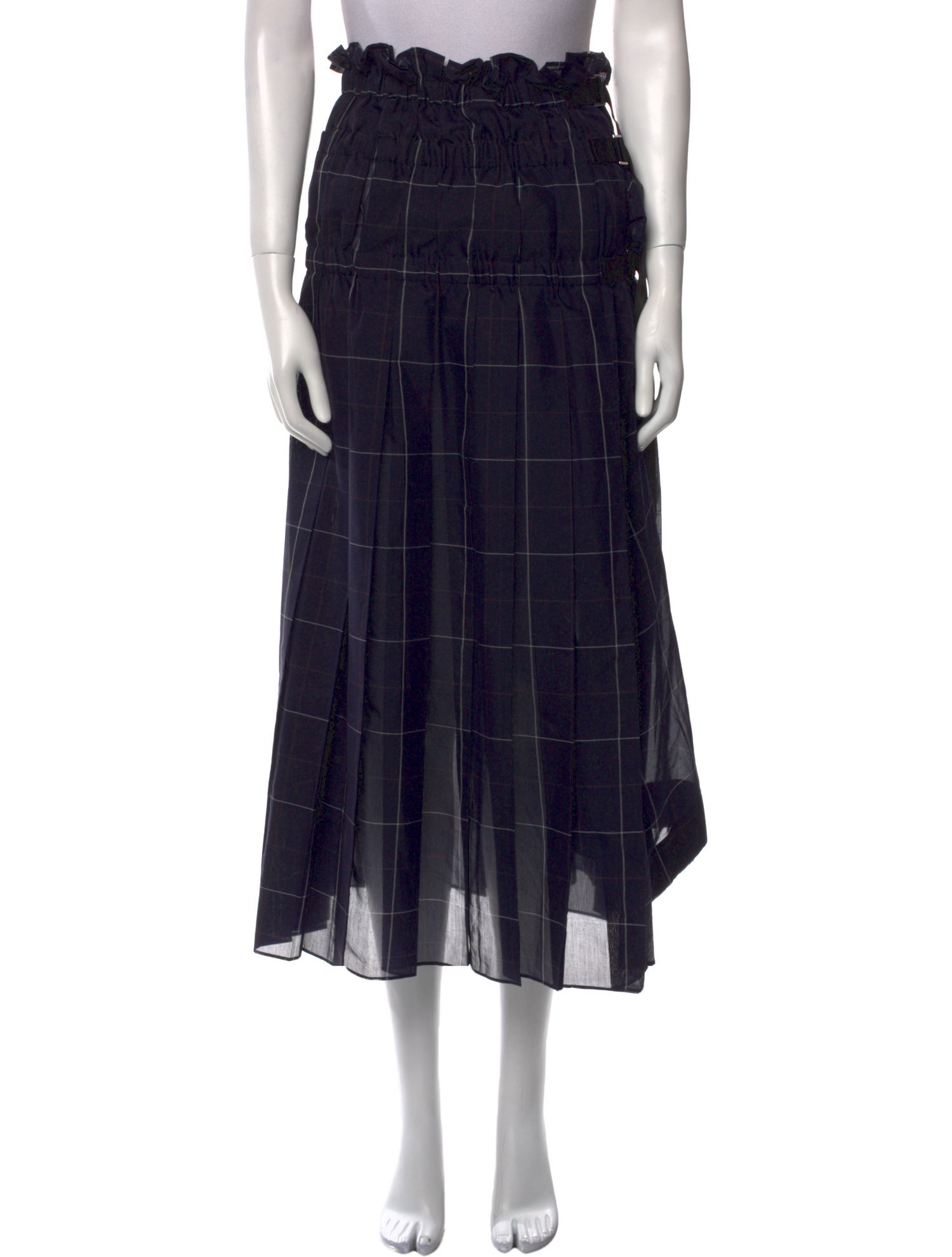 Sacai Plaid Print Midi Length Skirt - Blue Skirts, Clothing - WS142649 ...