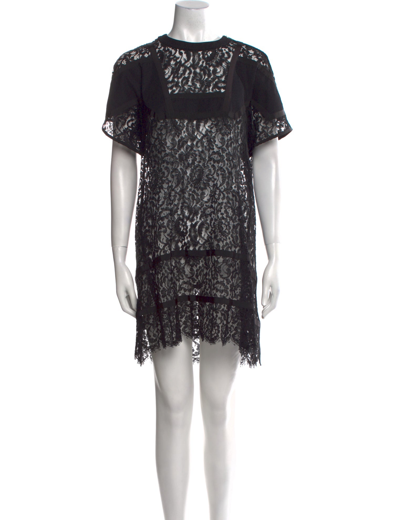 Sacai Lace Pattern Mini Dress - Black Dresses, Clothing - WS142995 ...