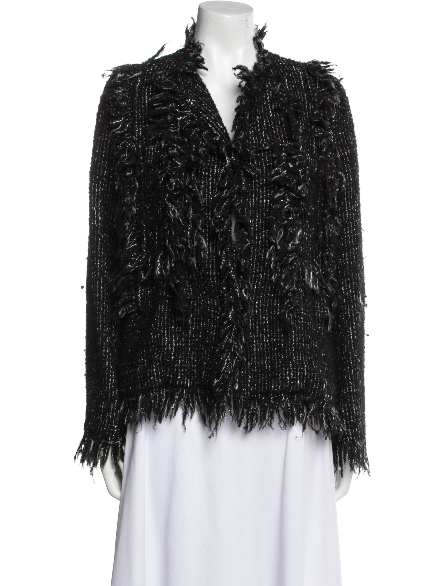 Sacai Wool Tweed Pattern Evening Jacket - Black Jackets, Clothing ...