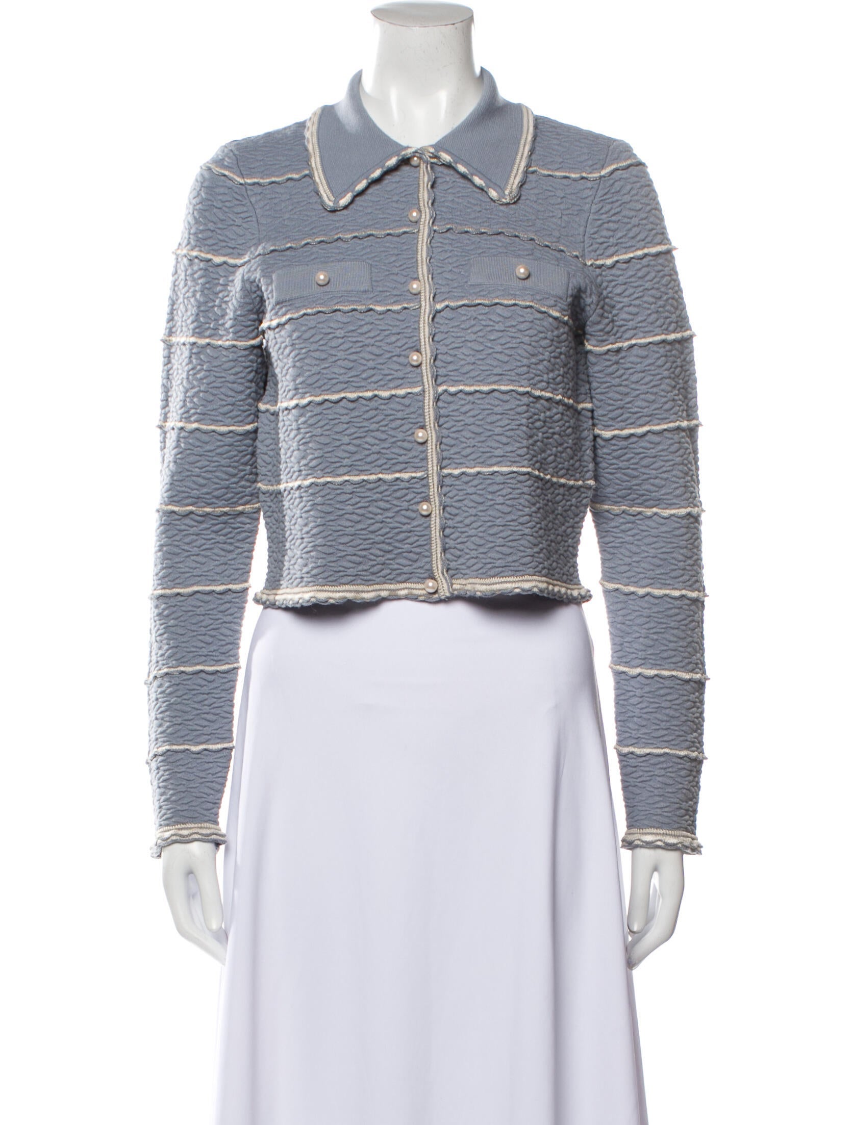 Sandro Striped Jacket w/ Tags - Blue Jackets, Clothing - WS2119549 ...
