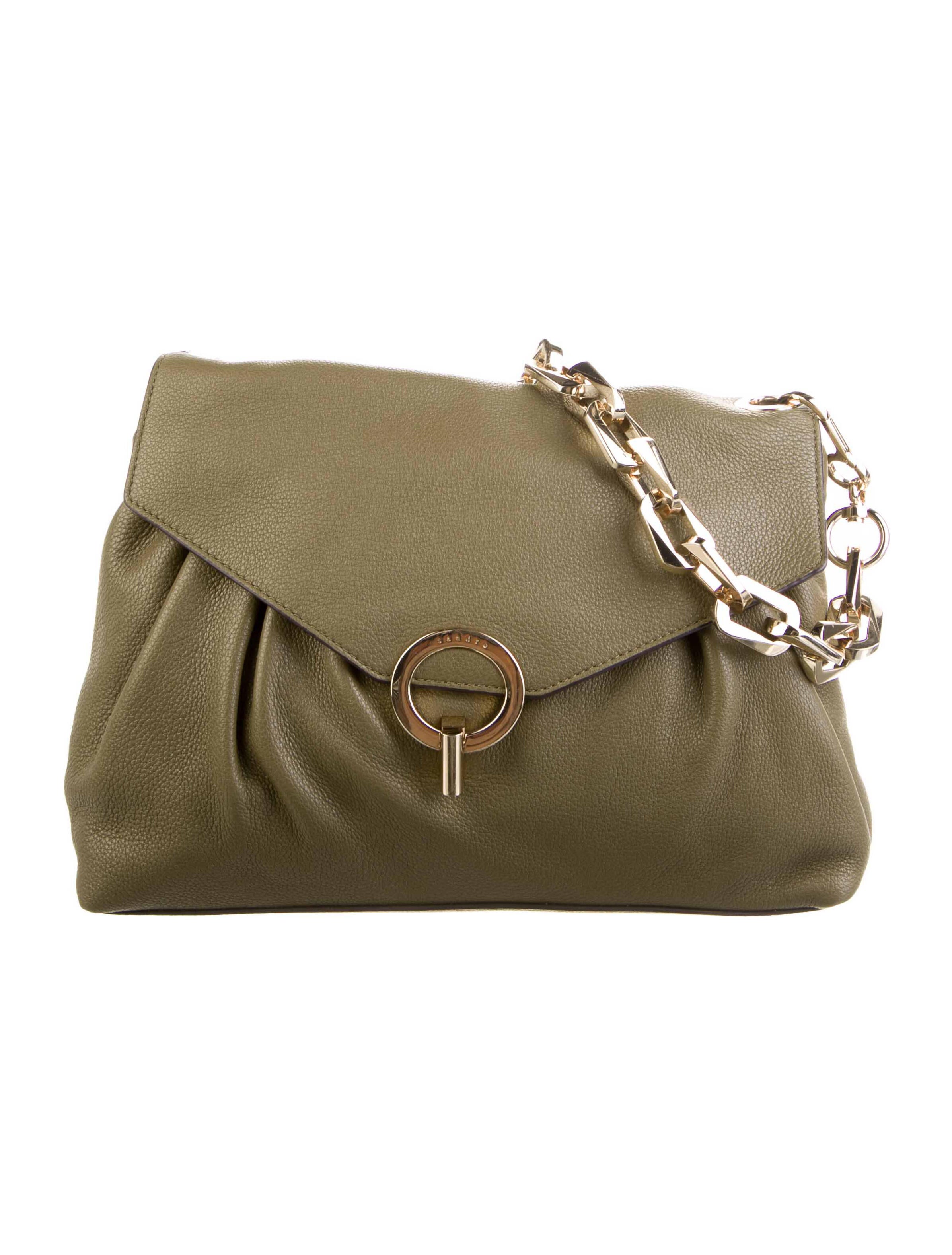 Sandro Chain-link Leather Shoulder Bag - Green Shoulder Bags, Handbags ...