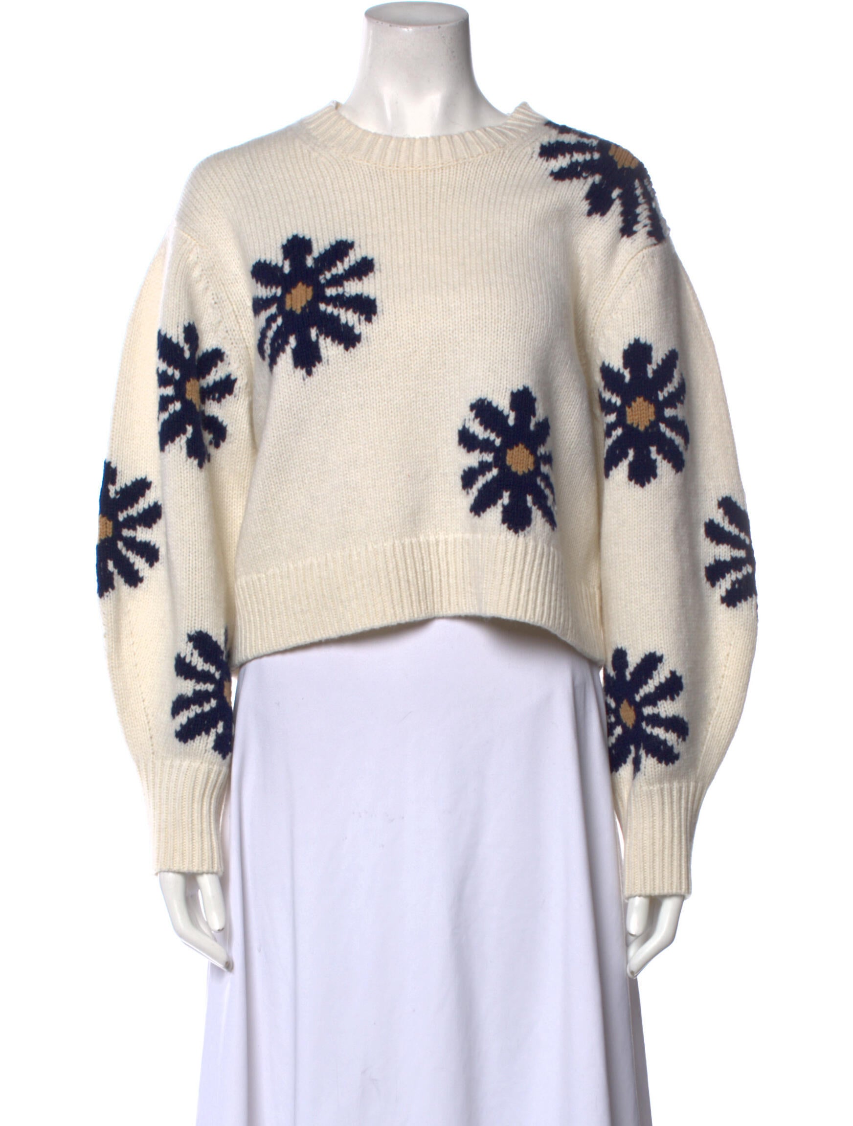 Sandro Printed Crew Neck Sweater w/ Tags - Neutrals Knitwear, Clothing ...