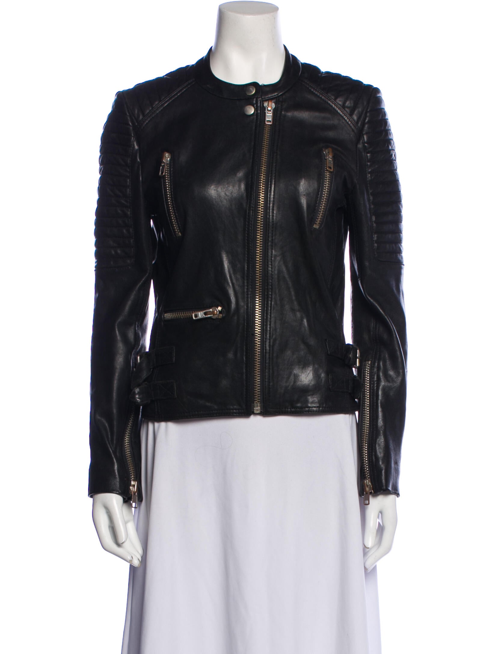 Sandro Leather Biker Jacket - Black Jackets, Clothing - WS2127739 | The ...
